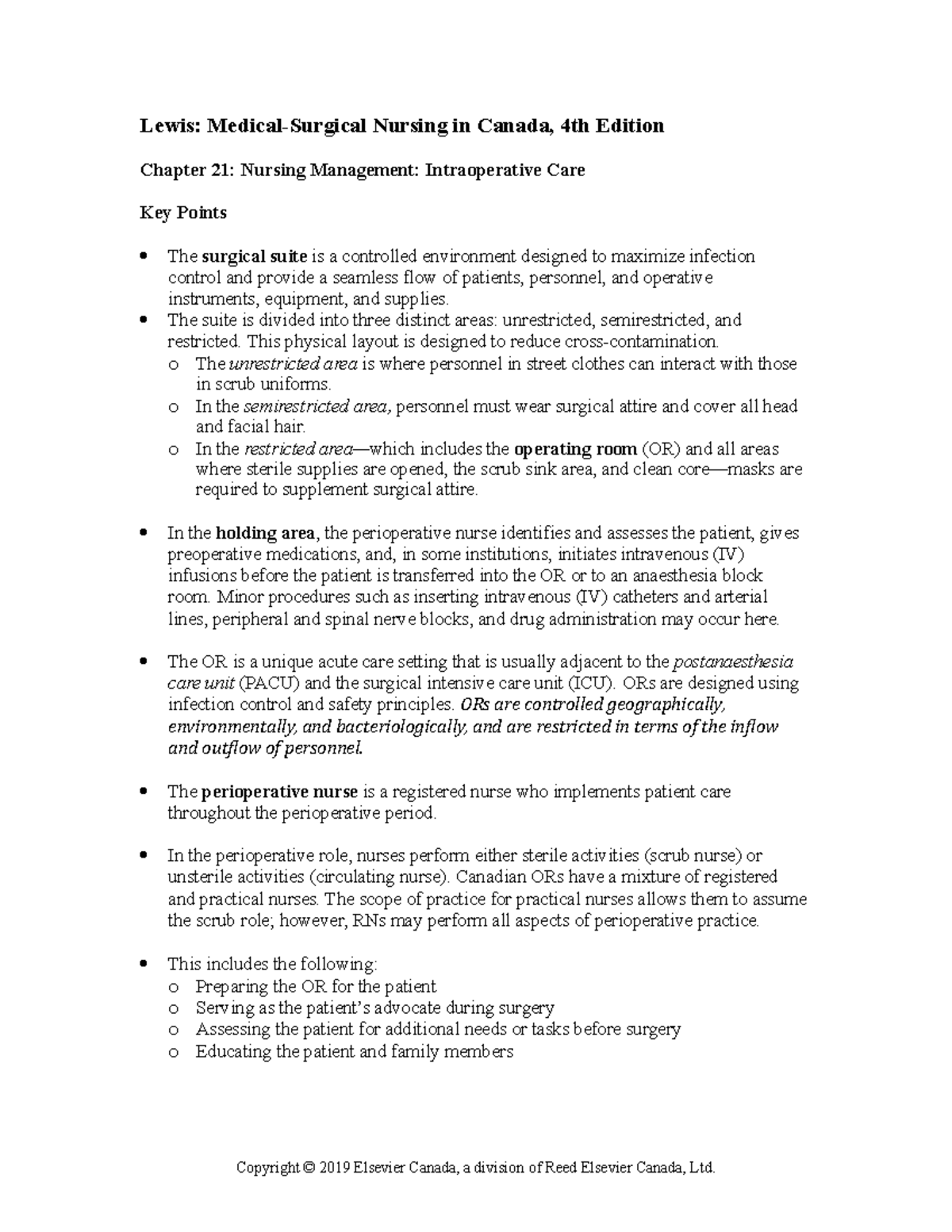 Chapter 021 - Nursing Management: Intraoperative Care - Copyright ...