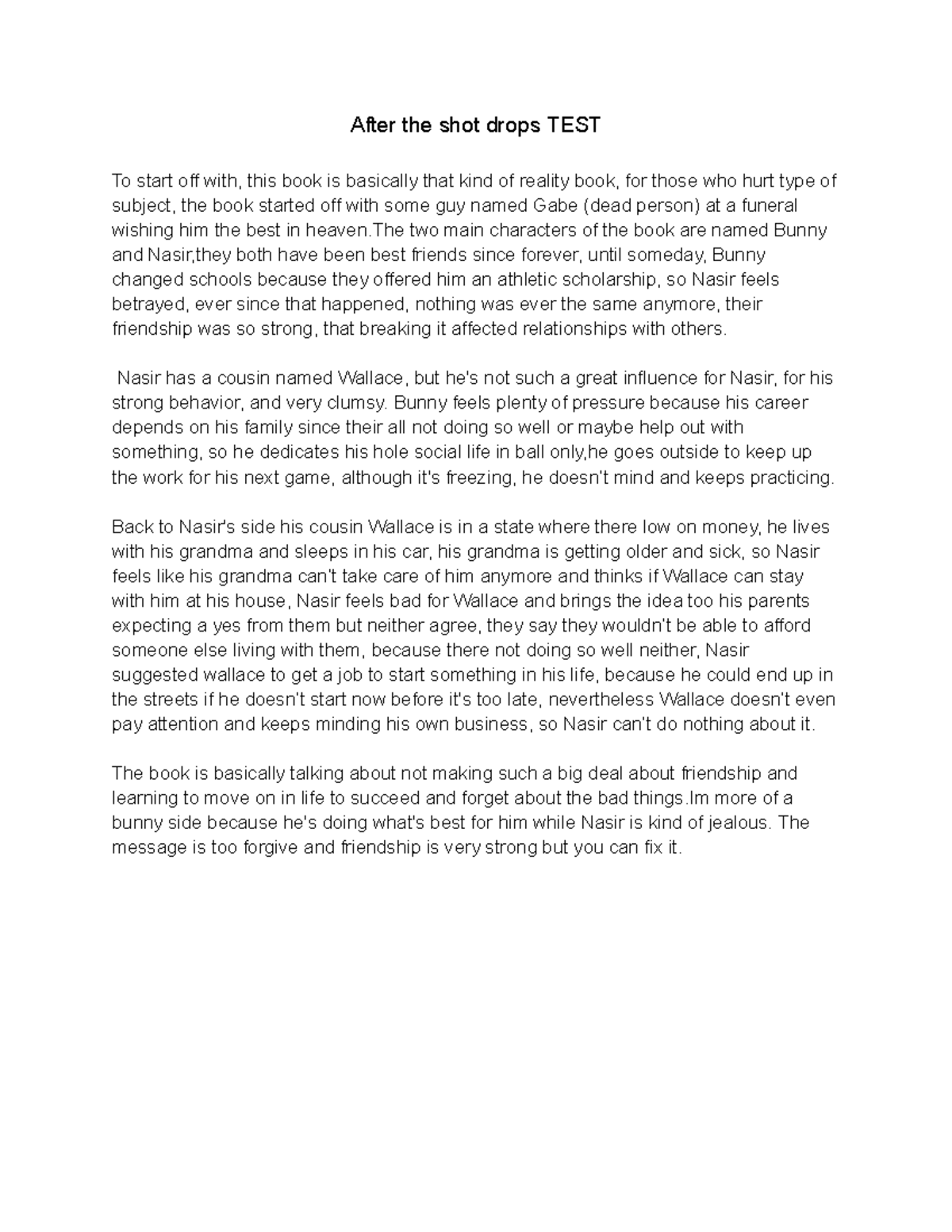 After the shot drops TEST - Nasir has a cousin named Wallace, but he's ...