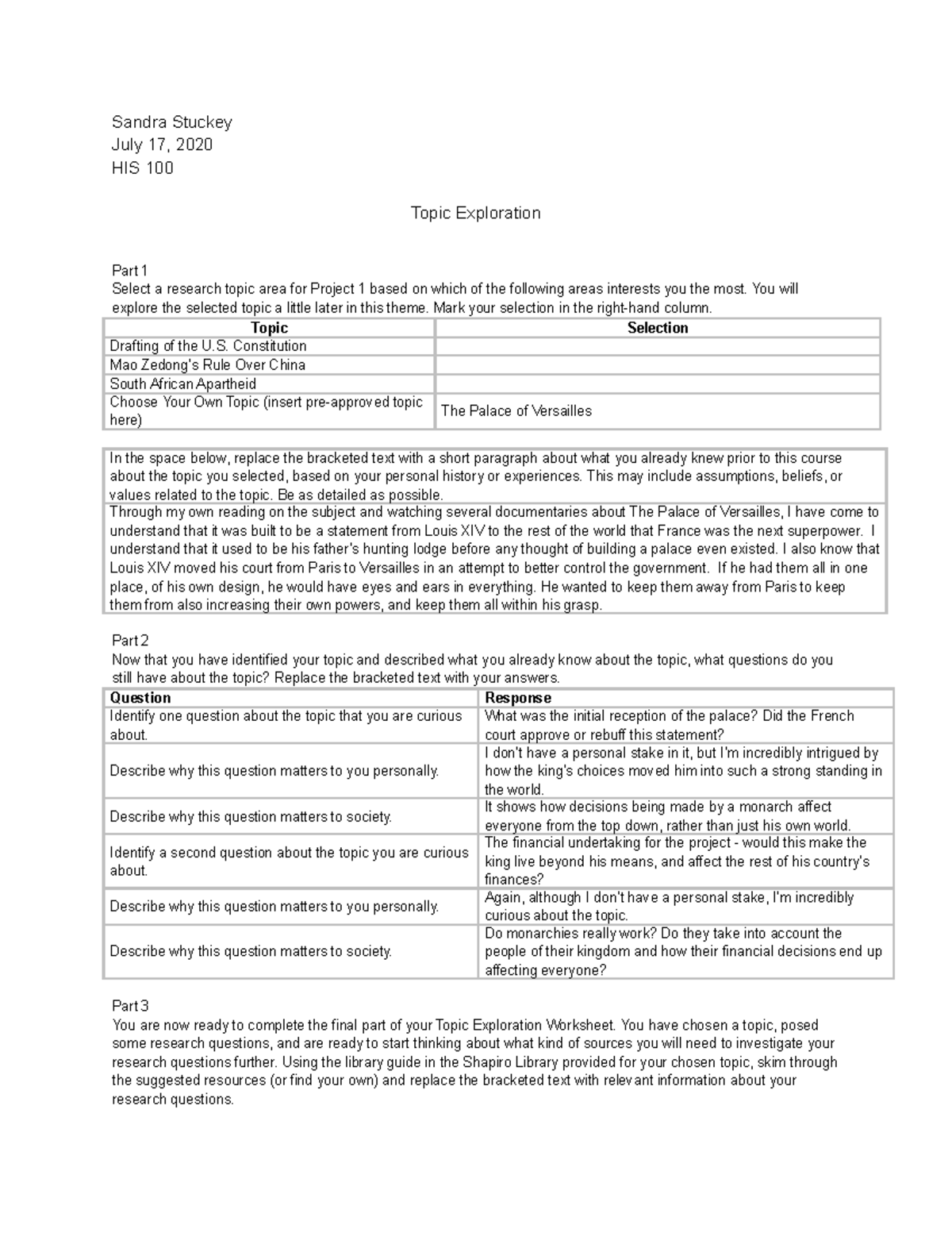 Perspectives in History - 2-3 - Sandra Stuckey July 17, 2020 HIS 100 ...