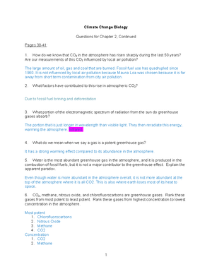 Climate Change Textbook Notes Chapter 7 - Climate Change Biology ...
