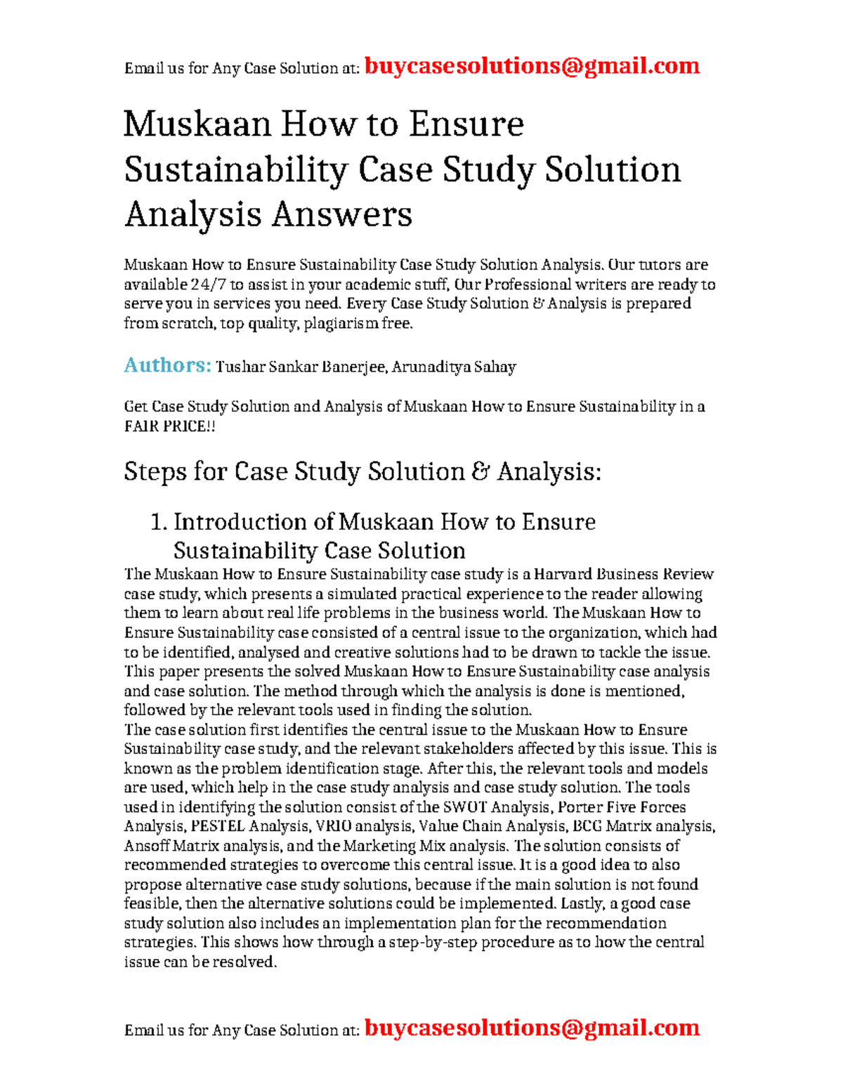 Case Solution Muskaan How to Ensure Sustainability - Muskaan How to ...