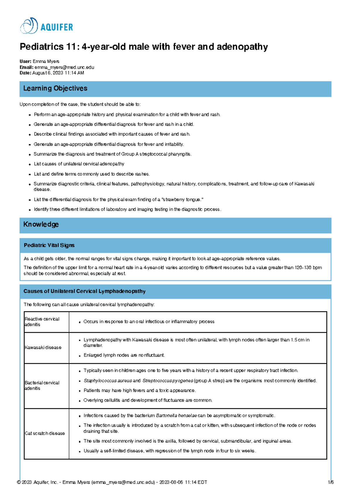 Adenopathy, Fever, Rash - Pediatrics 11: 4-year-old male with fever and ...