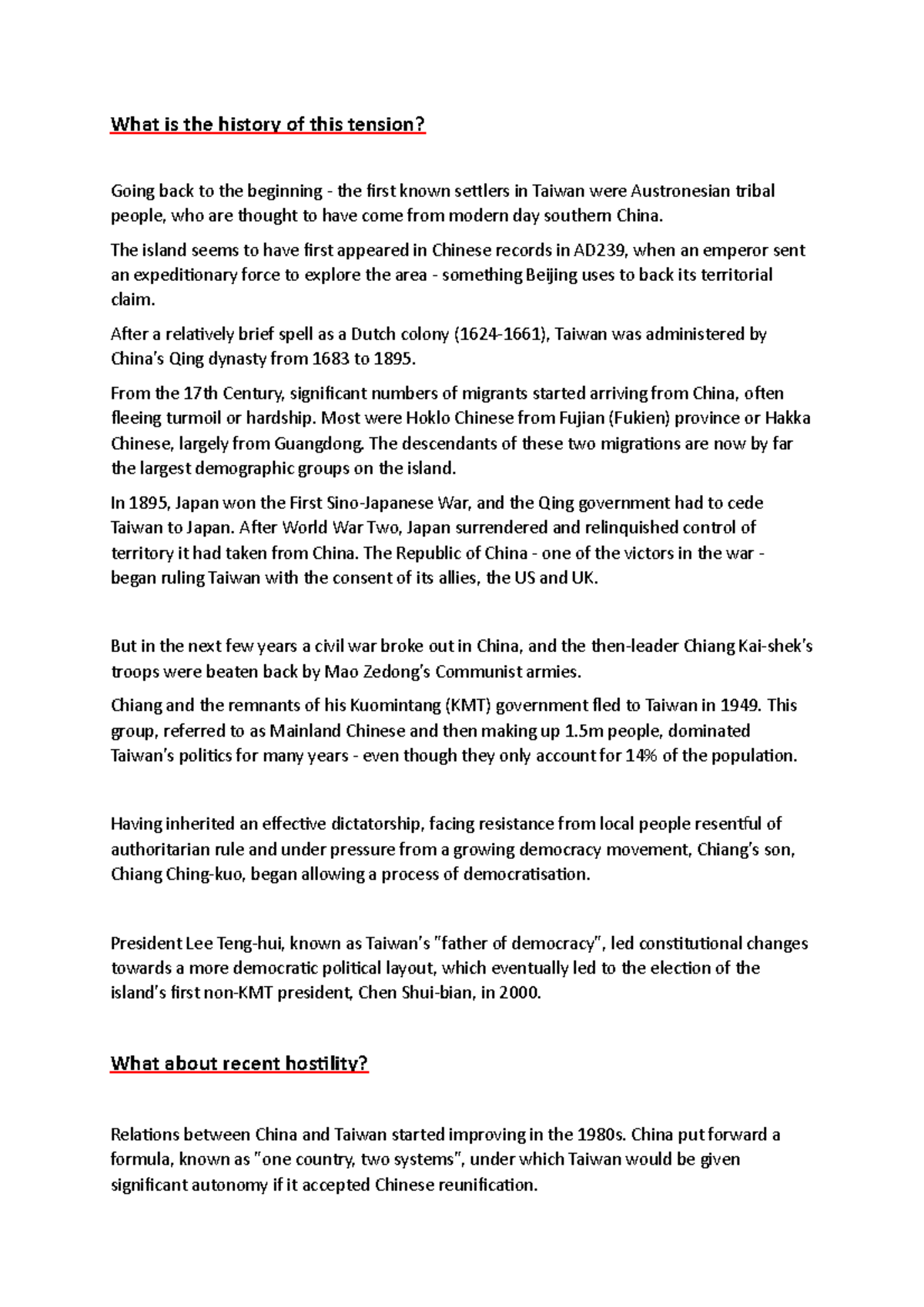 What's behind the China-Taiwan divide - What is the history of this ...