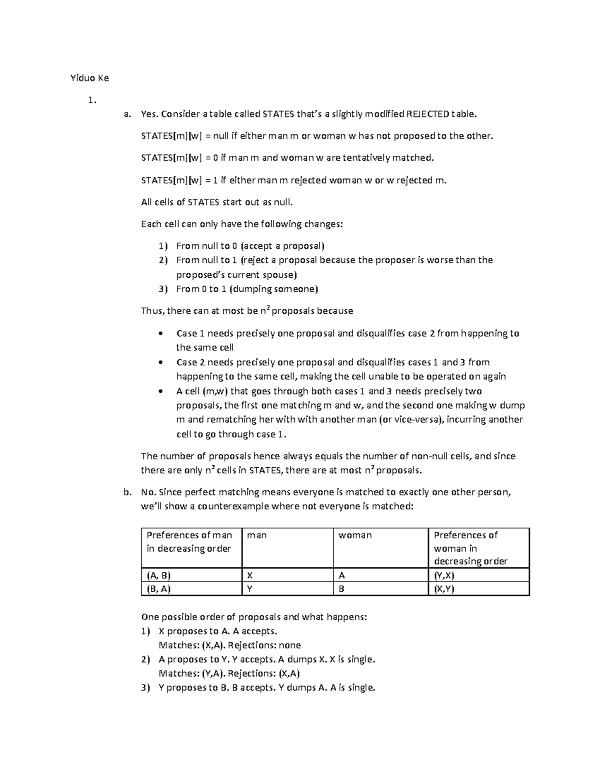 Stable Marriage Algorithm Analysis - Studocu