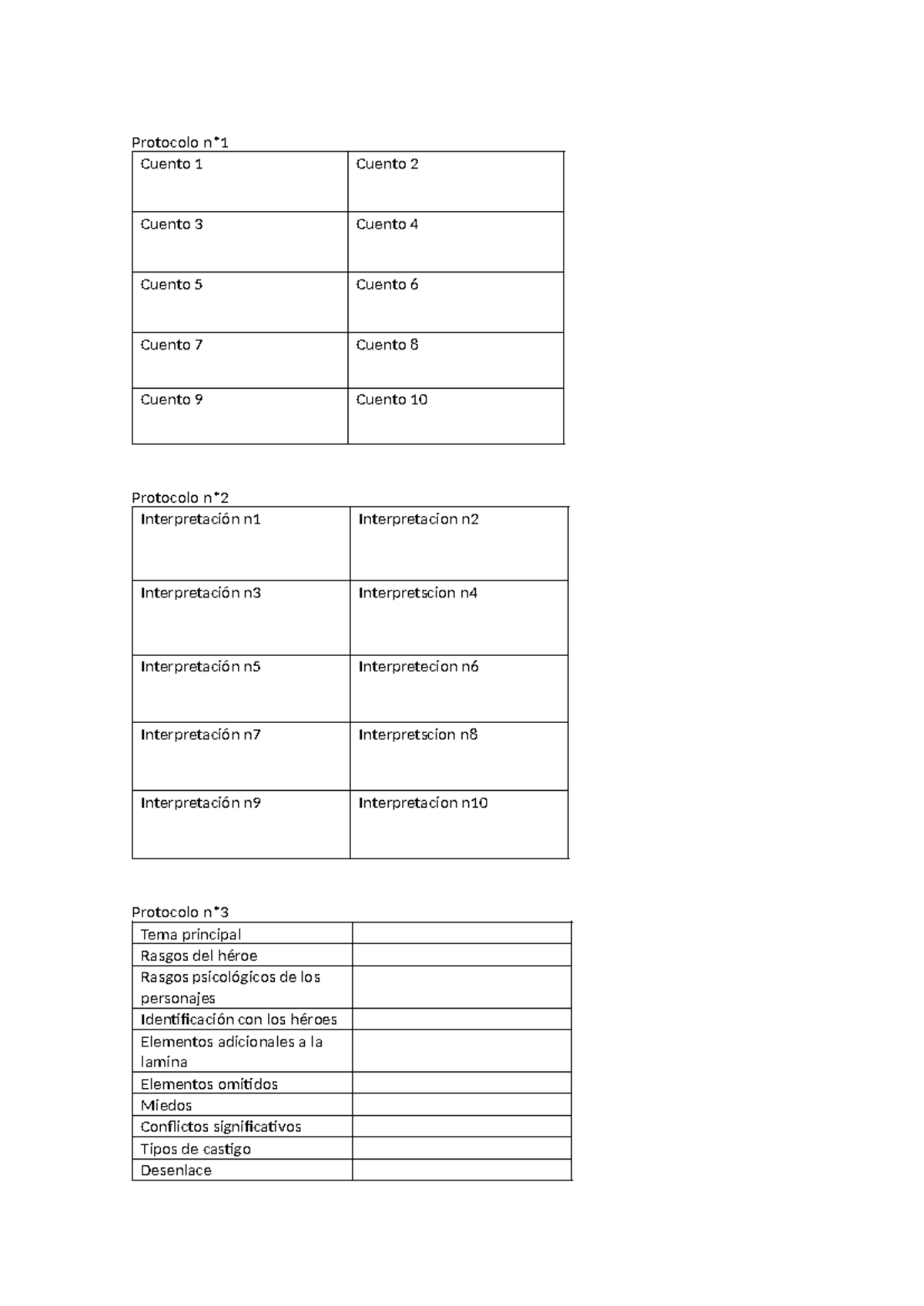 TEST DE CATT - Un informe del test de catt - Protocolo n* Cuento 1 ...