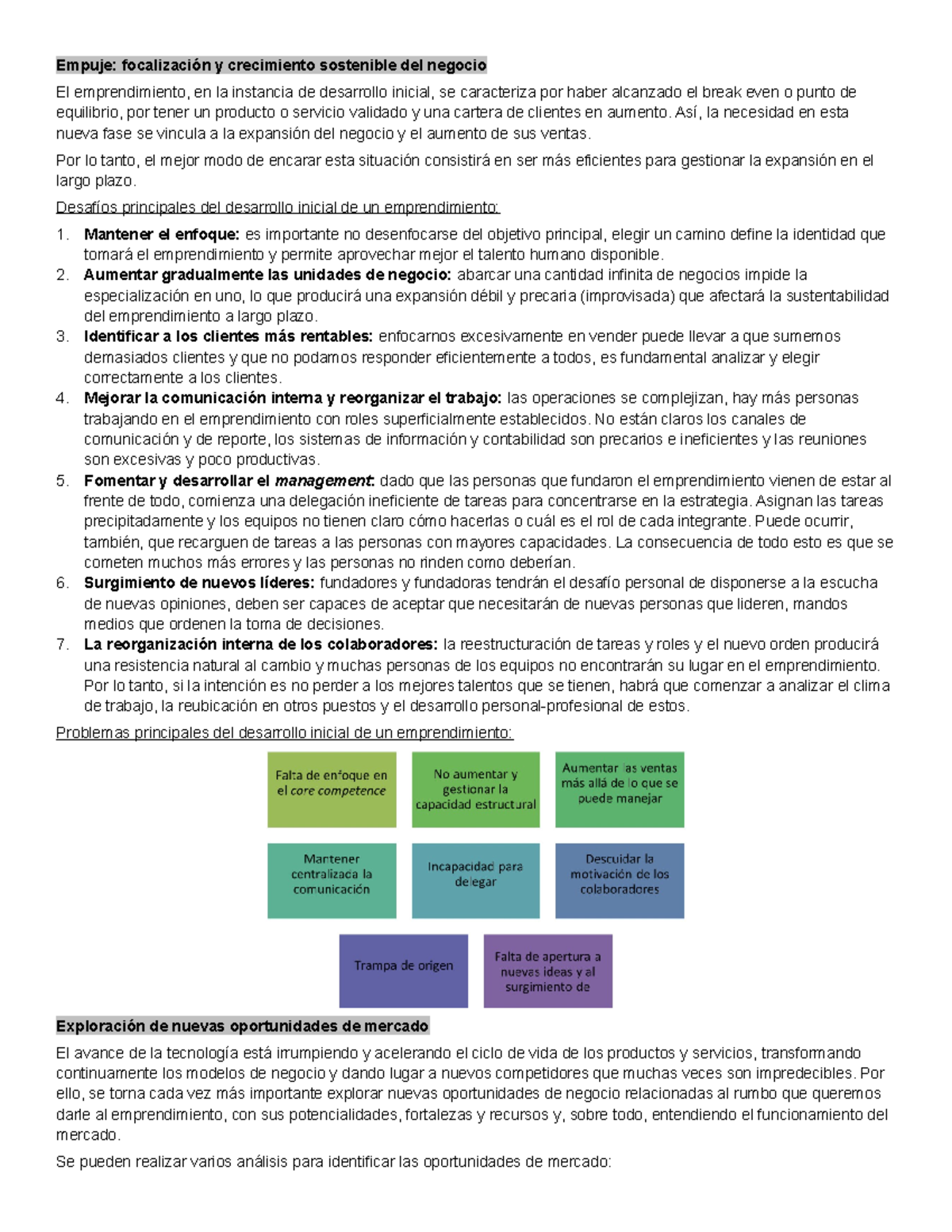 Desarrollo M3 Y M4 - Resumen módulo 3 y 4 - Empuje: focalización y crecimiento sostenible del ...