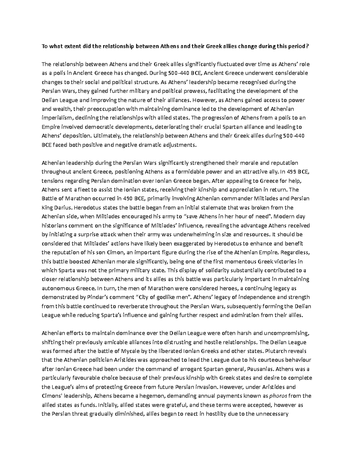 Ancient History HSC Greek World 23:25 essay - To what extent did the ...