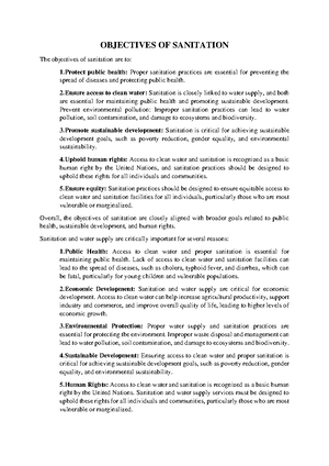 Water Supply AND Sanitation - WATER SUPPLY AND SANITATION Water supply ...