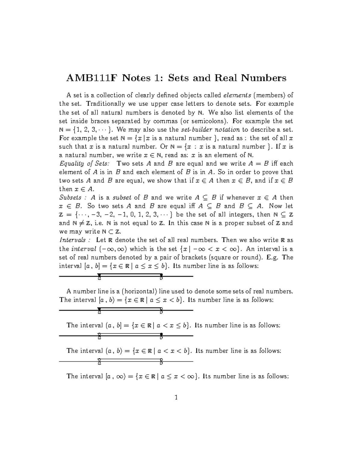 AMB111F notes 1 Sets - this is one of the first topics of AMB111 ...