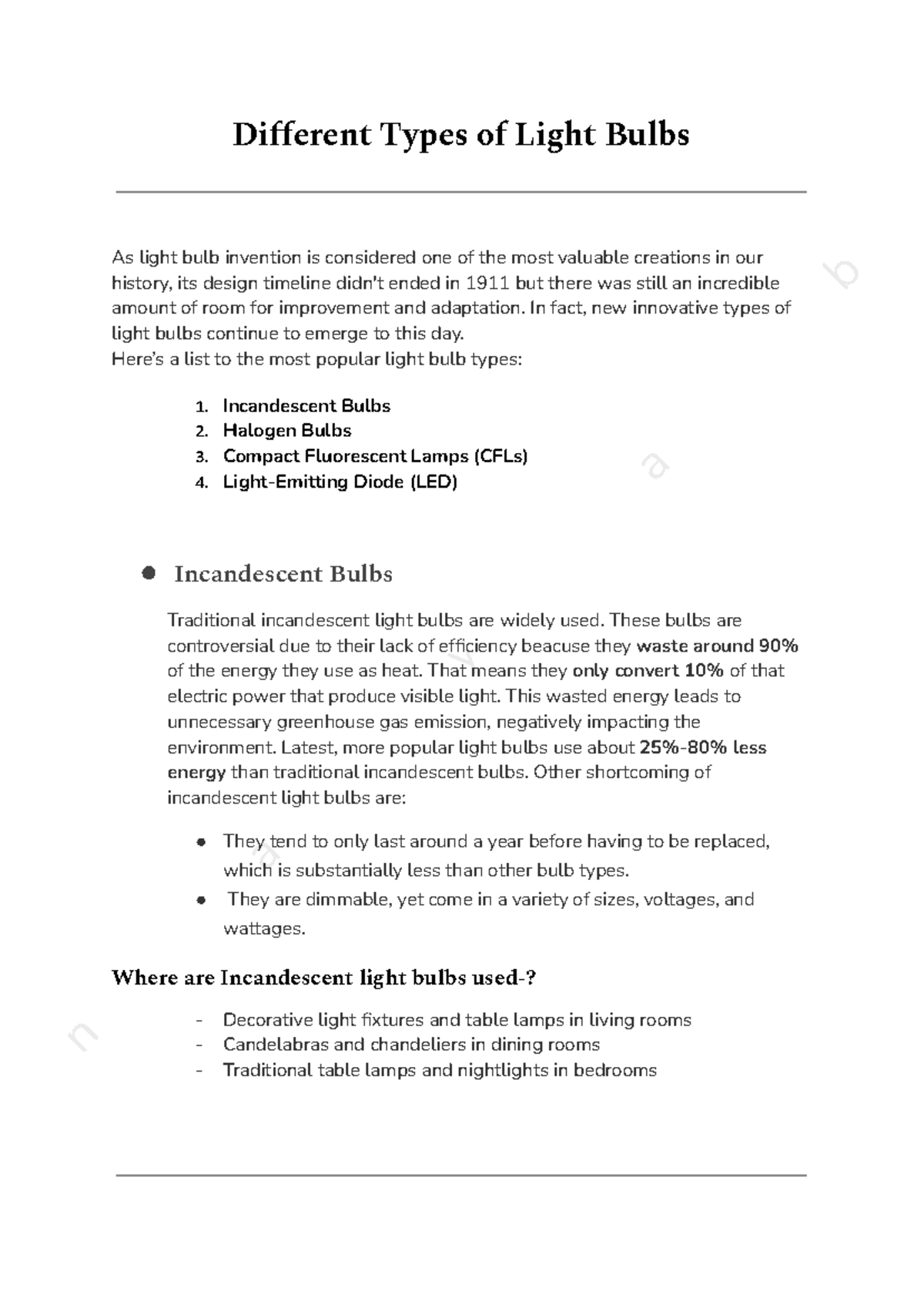 Types of Bulbs 0402 - Different Types of Light Bulbs As light bulb ...