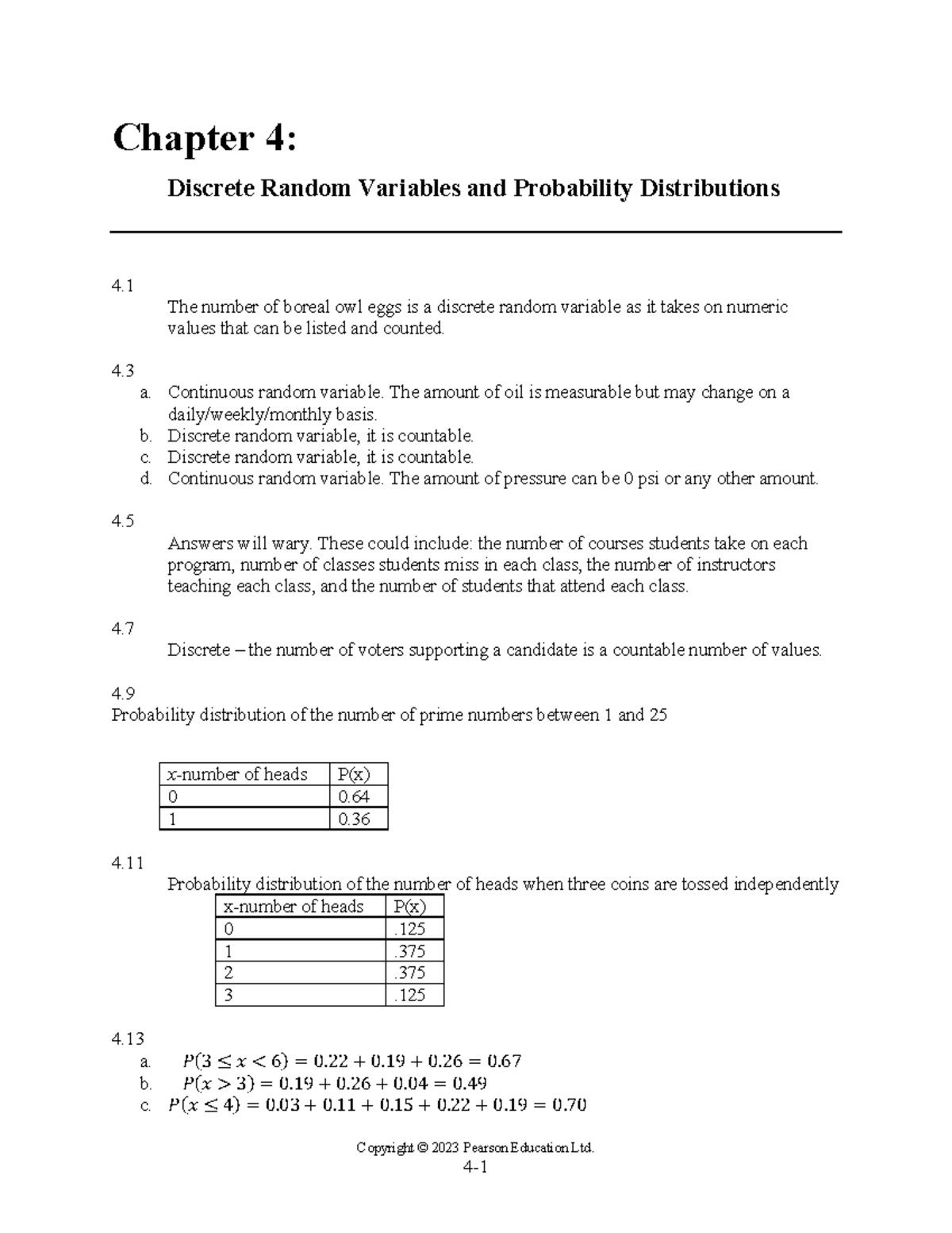 CH04 - Nothing - Copyright © 20 23 Pearson Education Ltd. ####### 4 - 1 Chapter 4: Discrete ...