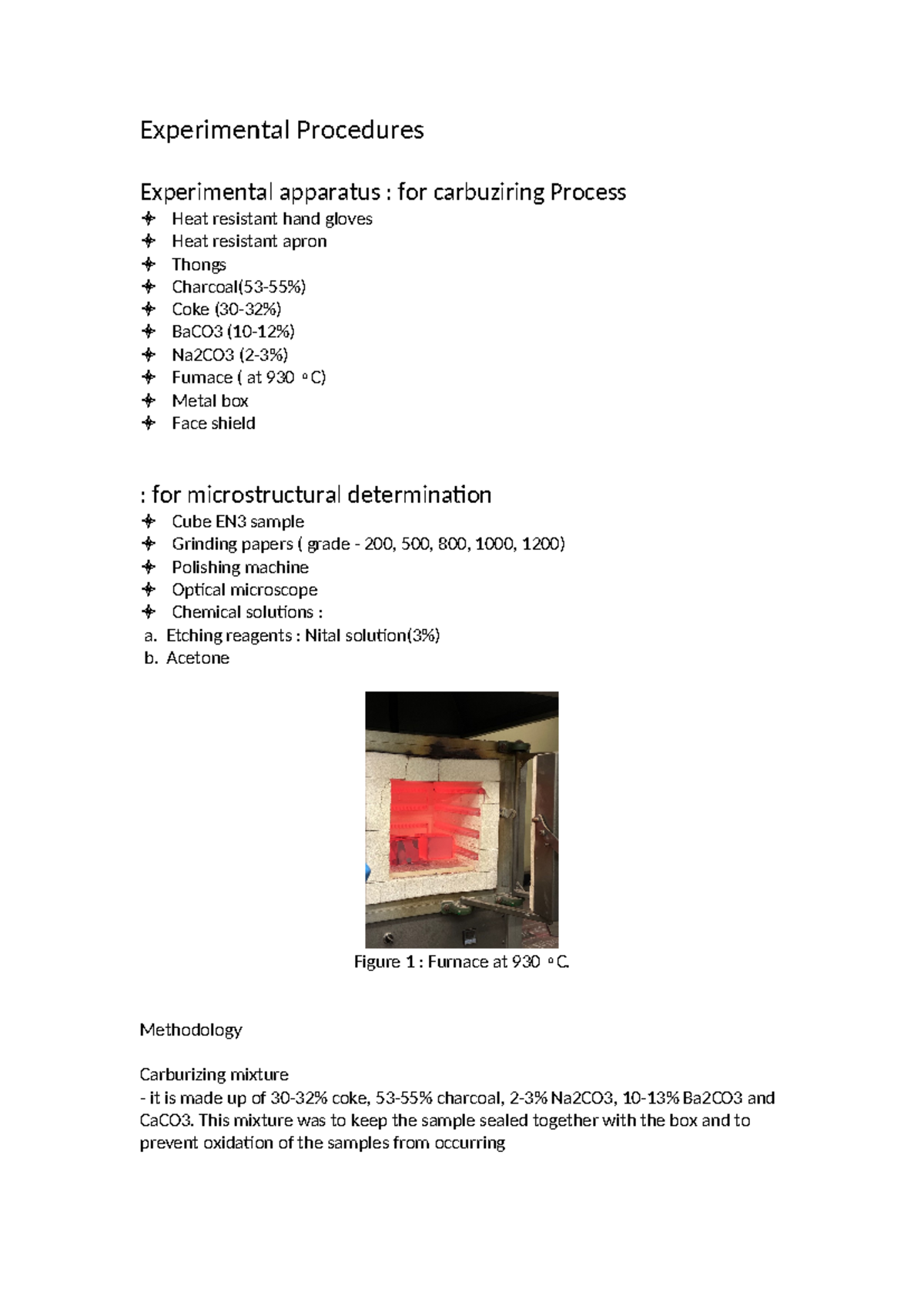 Methodolody physmet - this is the methodology of carburizing EN3 ...