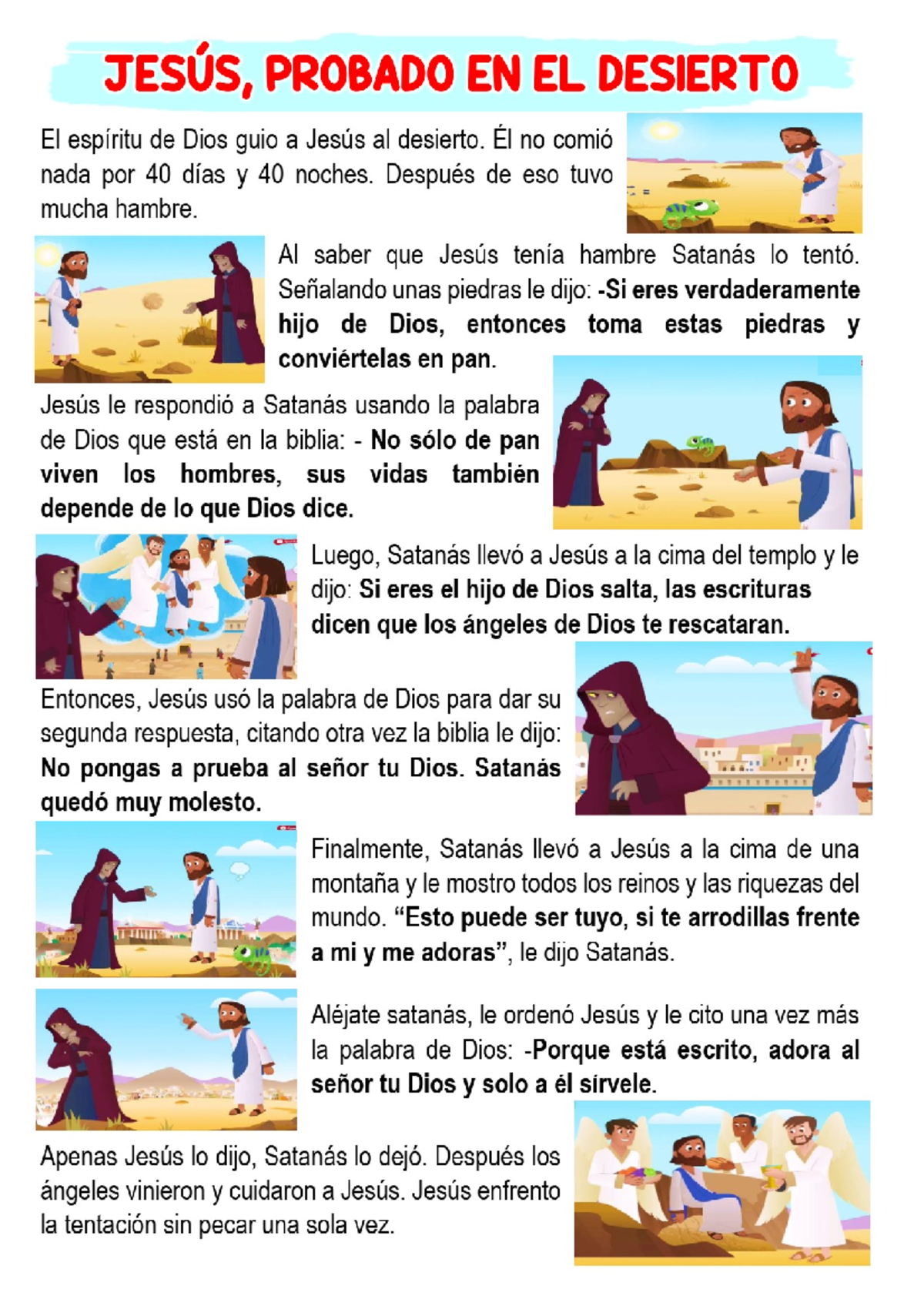 Ficha Jesús Probado EN EL Desierto - Responde: 1.¿A quién guio el ...