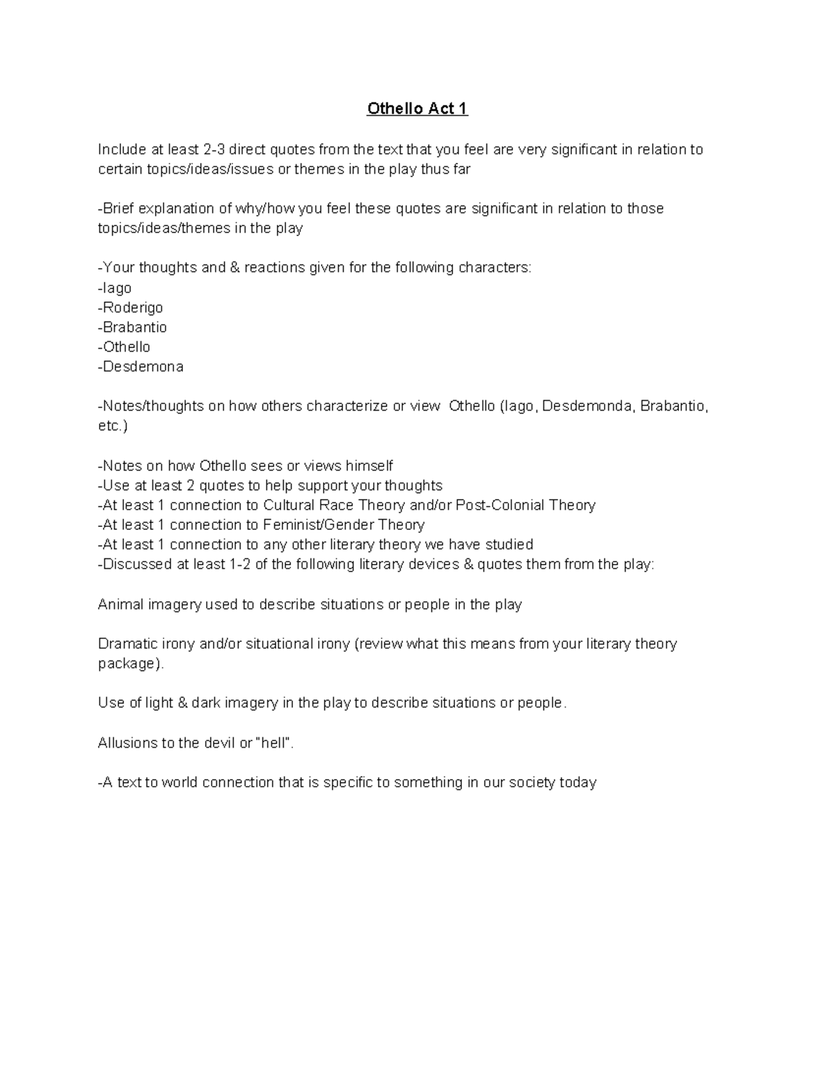 Othello Notes Annotations - Act 1 - Jeni Prajapati - Othello Act 1 ...