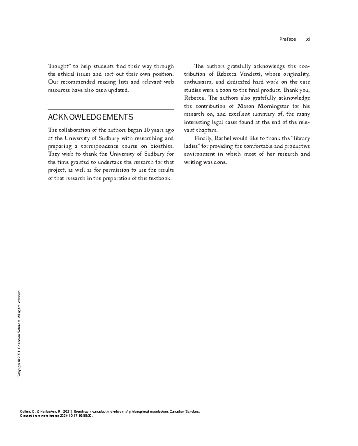 Chapter 1: medical - Preface xi The authors gratefully acknowledge the ...
