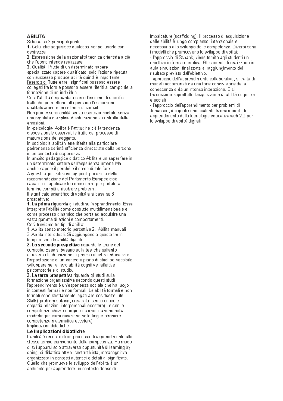 Termini in ordine - Documenti esame di storia della Didattica per l ...