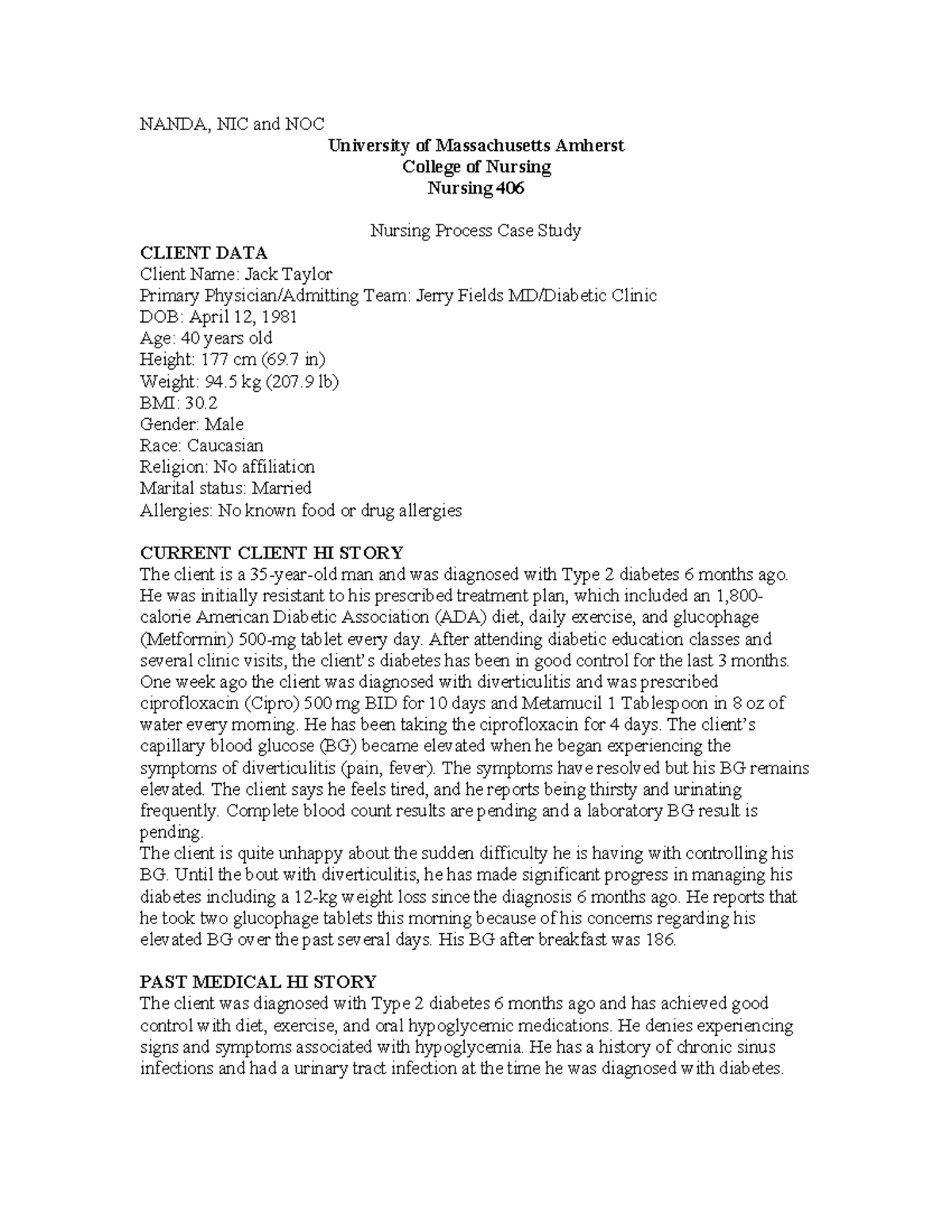 3)Nursing Process Case Study for Assessment and Nsg Diagnosis(1 ...