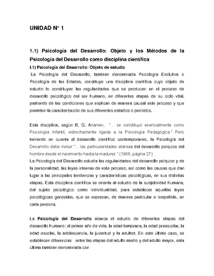Ps del desarrollo 2 guía 3 y 4 - PSICOLOGÍA DEL DESARROLLO 2 CUESTIONARIO PARA LA UNIDAD N 3: 1 ...