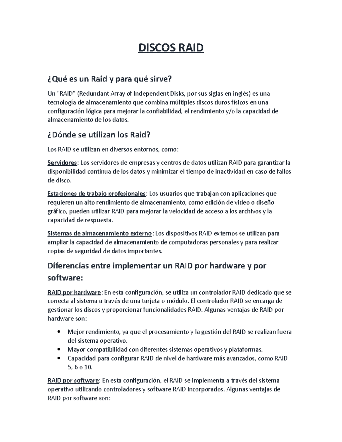 Discos RAID - asd - DISCOS RAID ¿Qué es un Raid y para qué sirve? Un ...