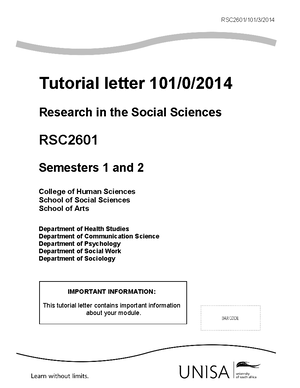 Tutorial letter 2020 - SOCAL36/301/3/ Tutorial letter 301/3/ SOCAL ...