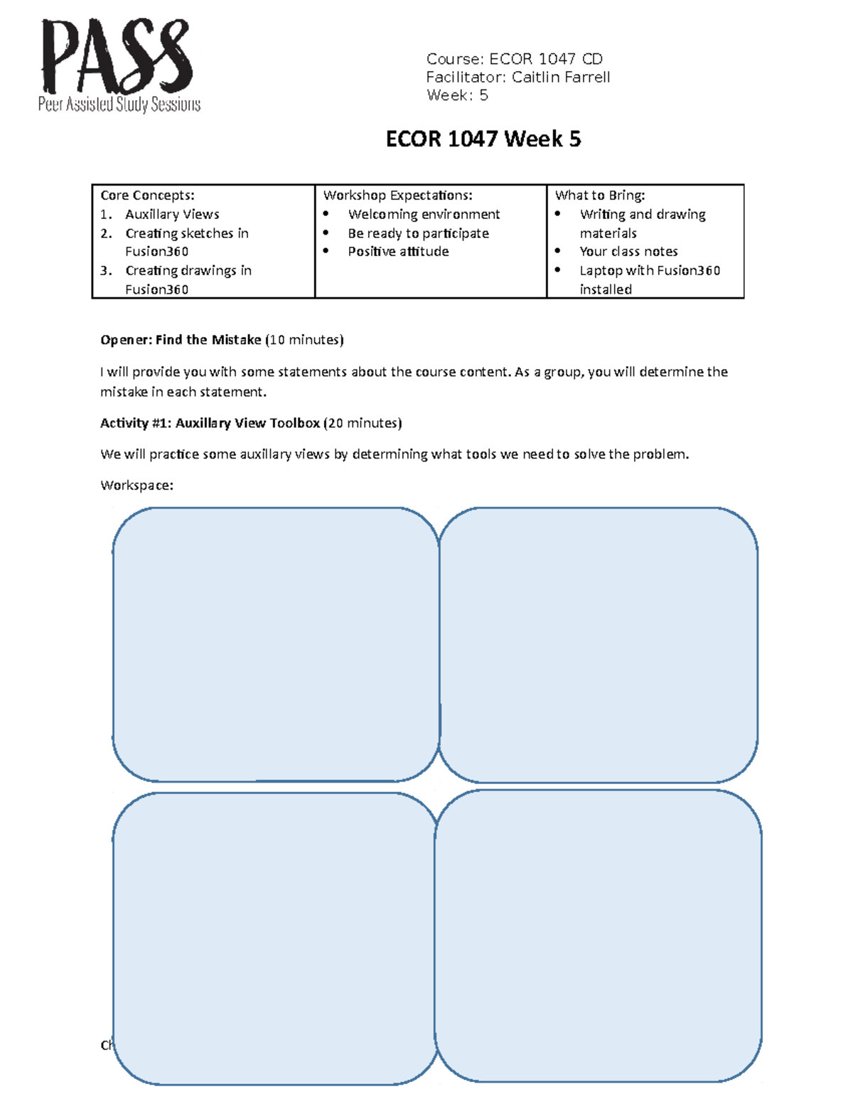 PASS Worksheet ECOR 1047 - Course: ECOR 1047 CD Facilitator: Caitlin ...