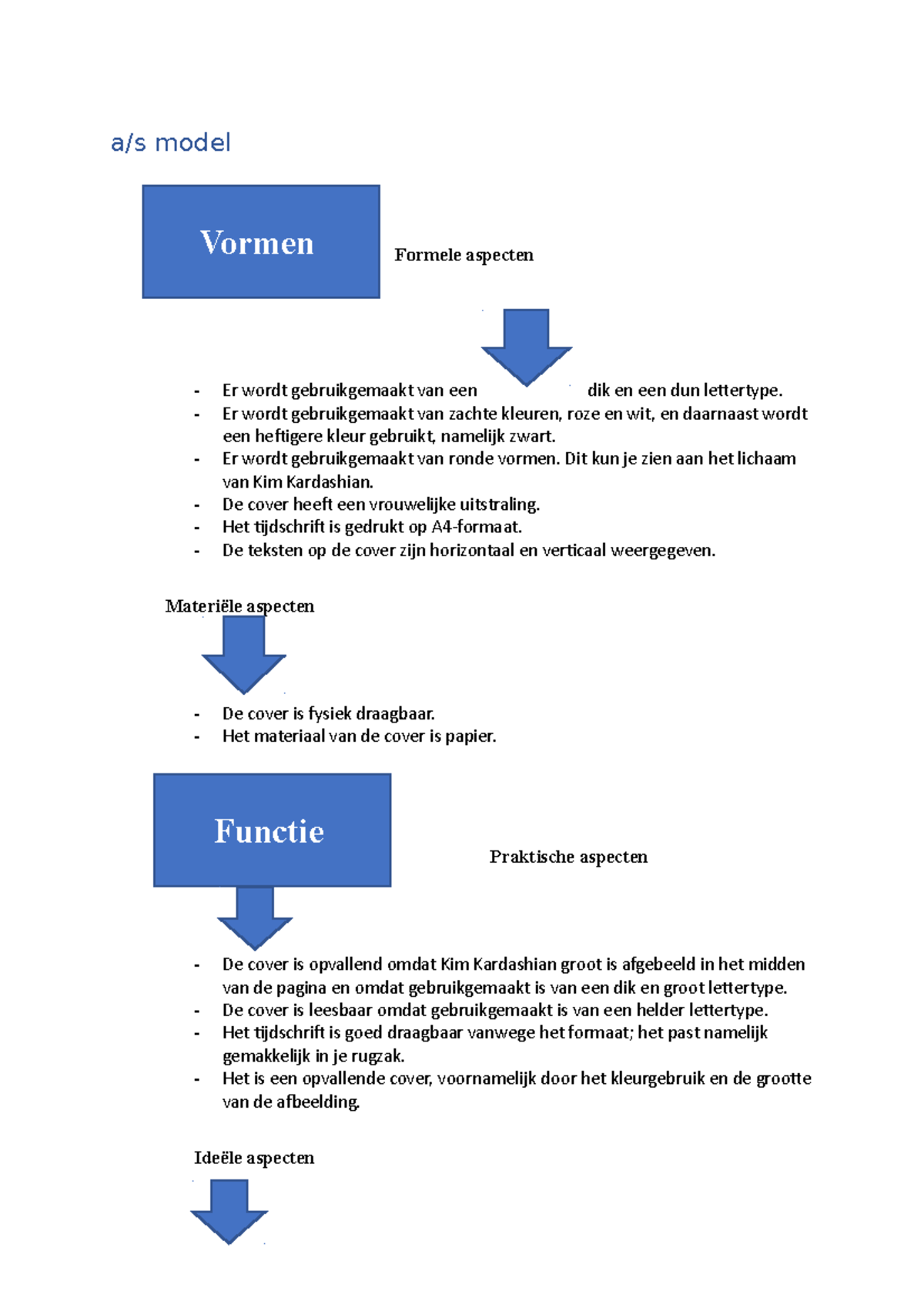 A:s model - oefenmateriaal - a/s model Formele aspecten - Er wordt ...