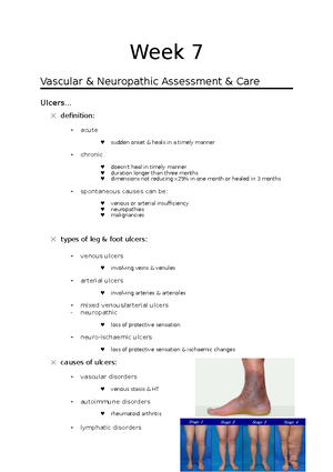 Wound Care Notes Wk 1 - Week 1 Evidence Based Practise in Wound Care ...