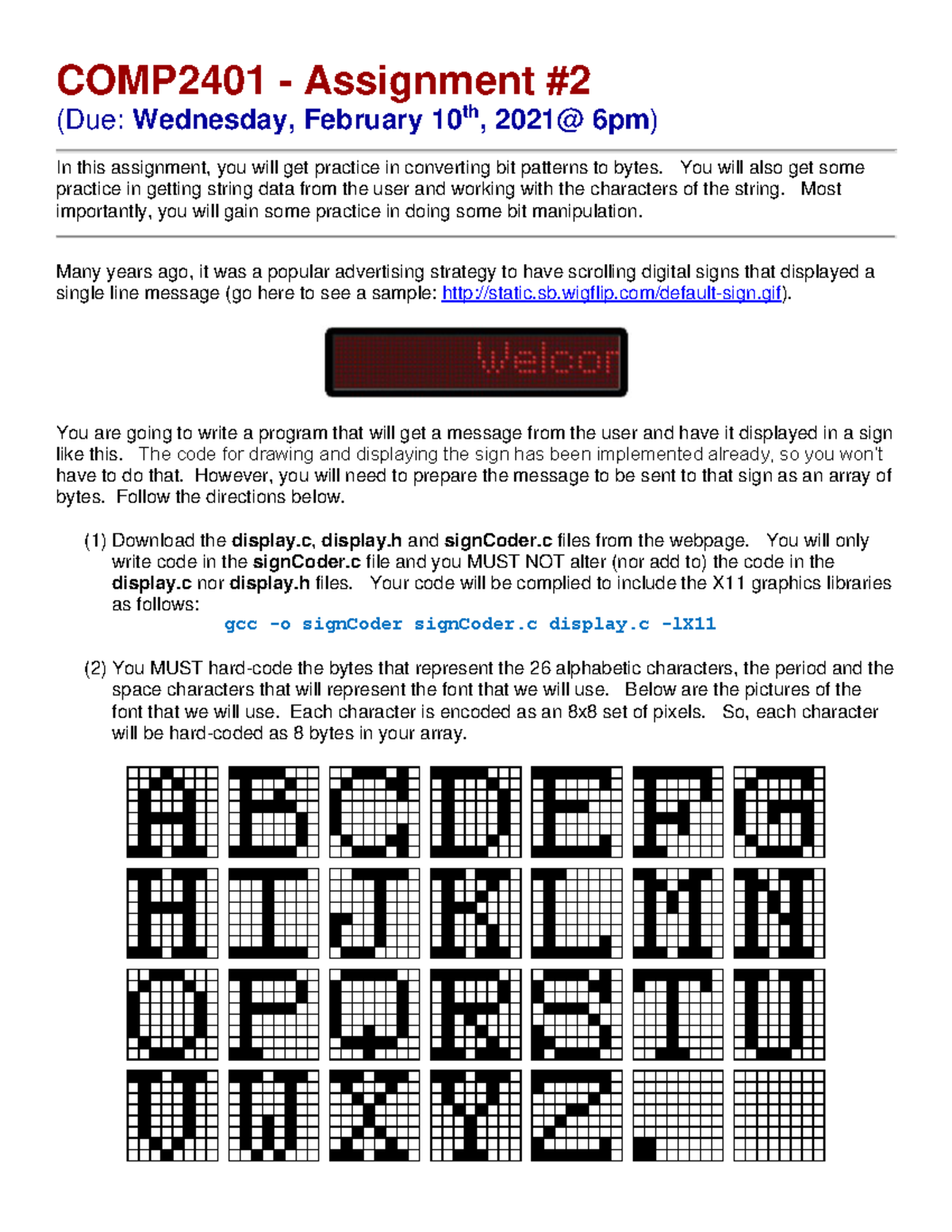 COMP2401 A2 W2021 - Assignment 2 - COMP2401 - Assignment (Due: Wednesday, February 10 th , 2021 ...