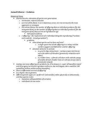 Animal behavior notes - Elon University Dr. McClearn Spring 2021 ...