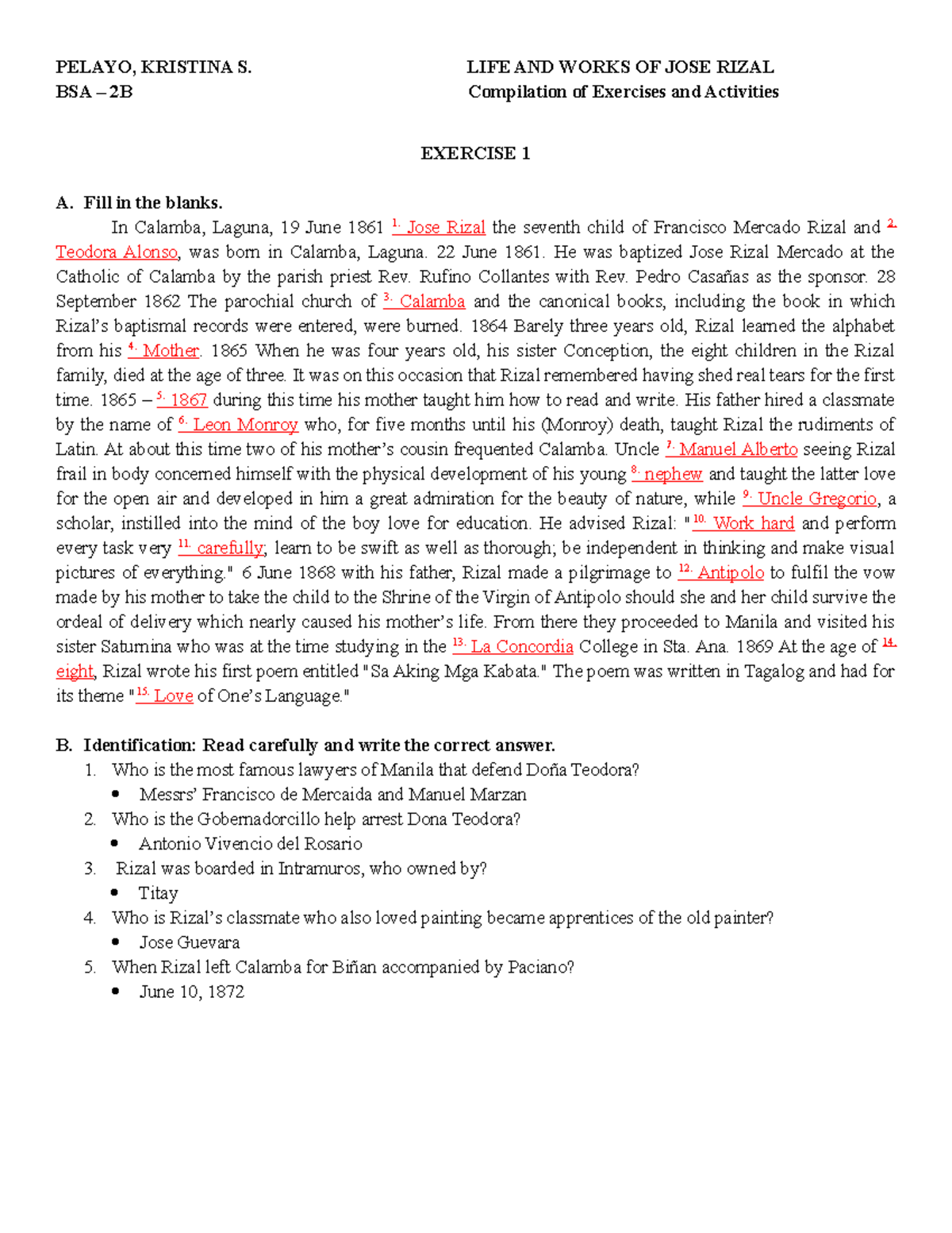 Pelayo, Kristina S. - BSA-2B ( Activities AND Exercises) - BSA – 2B ...