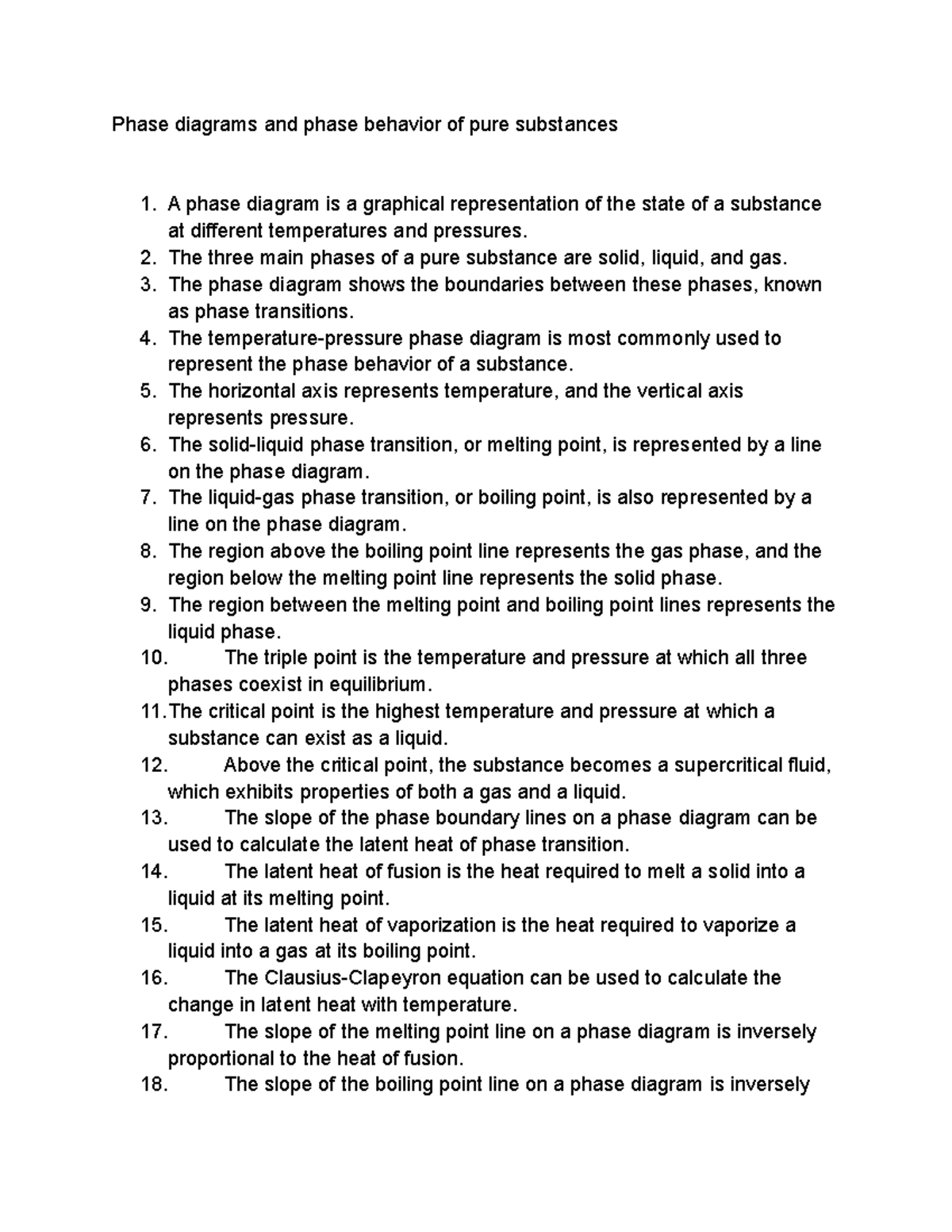 Phase diagrams and phase behavior of pure substances - The three main ...