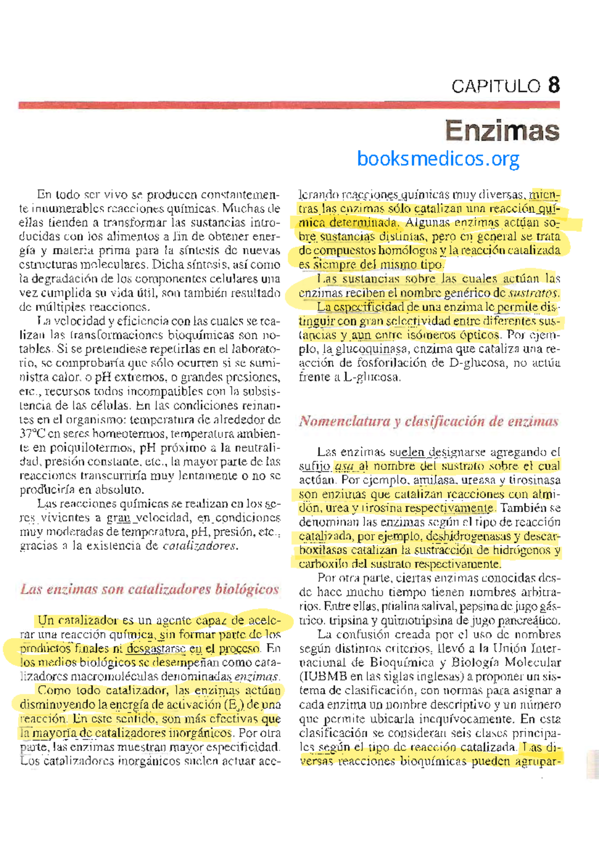 Capítulo 8. Enzimas. Quimica Biologica Antonio Blanco 8a Edicion ...