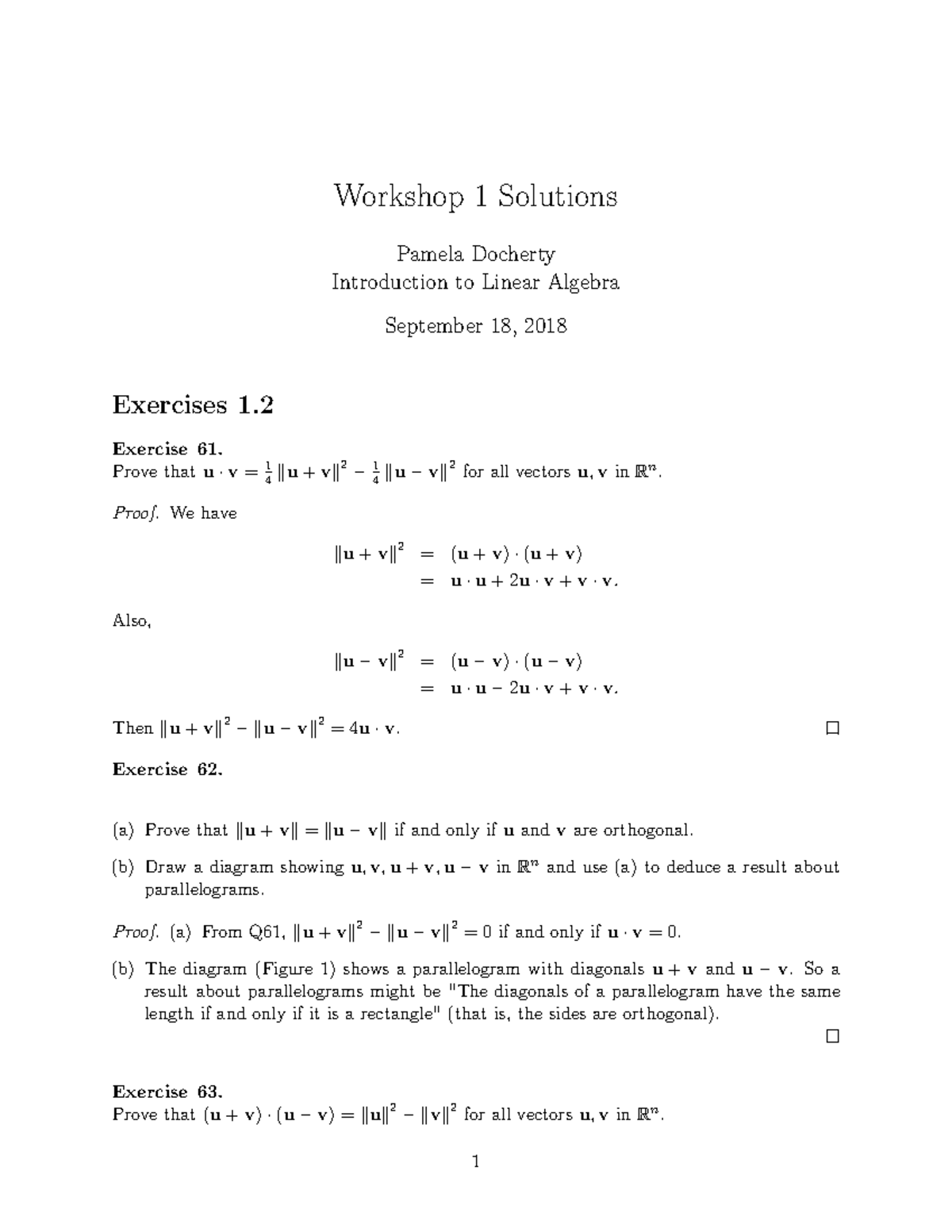 Workshop 1 Solutions - Workshop 1 Solutions Pamela Docherty ...