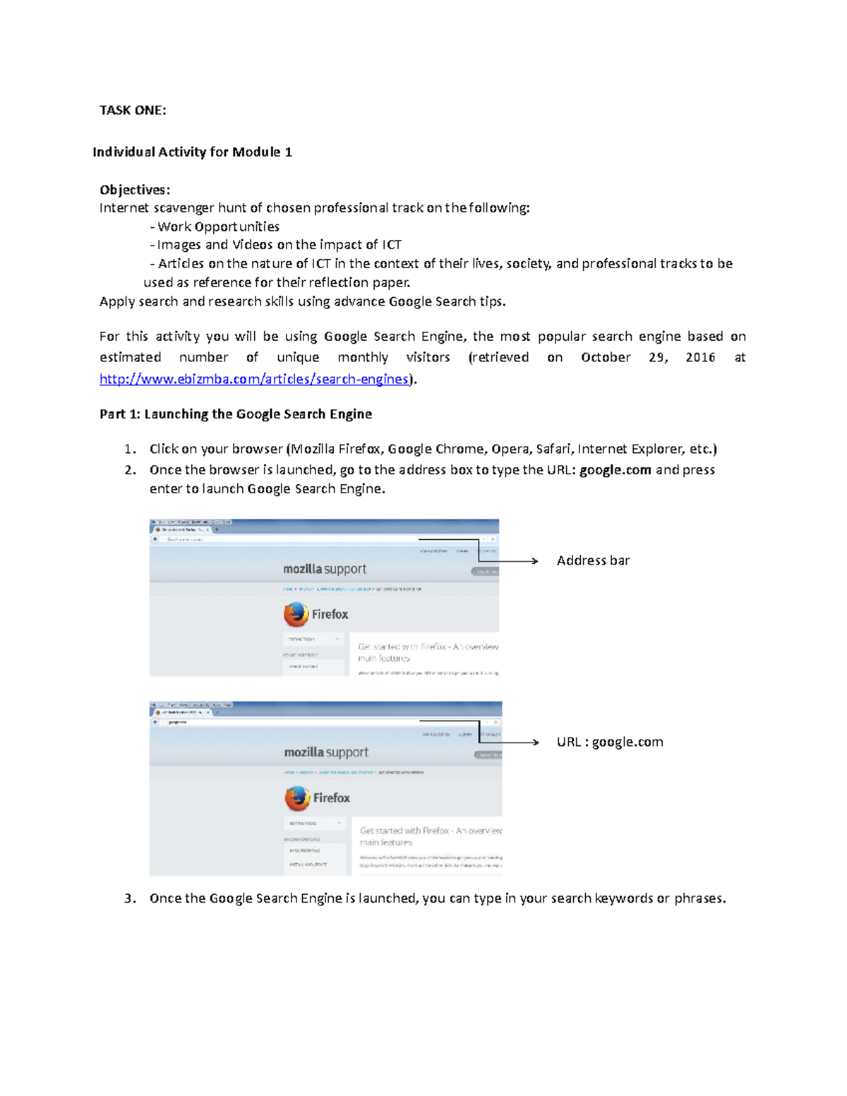 TASK ONE-1dwadawdadawdadawda - TASK ONE: Individual Activity for Module ...
