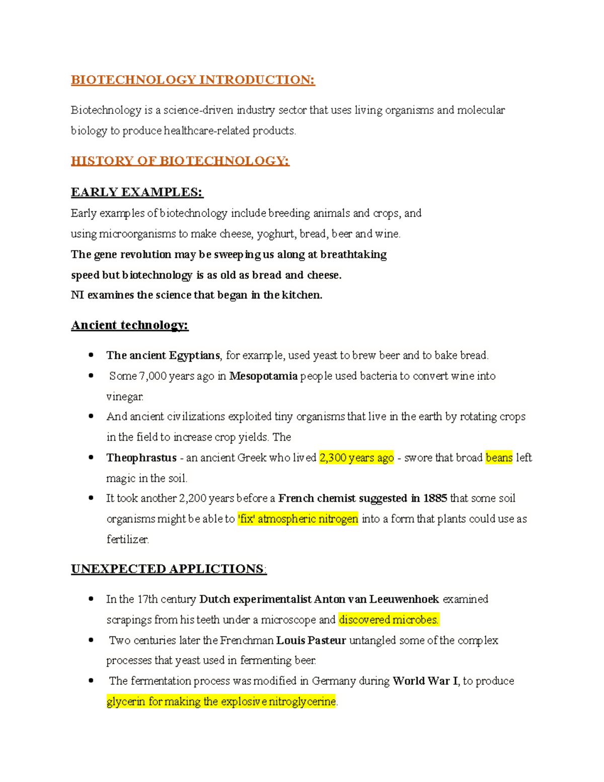 Early examples of biotechnology include breeding animals and crops ...