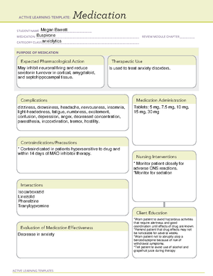 Valporic Acid - ACTIVE LEARNING TEMPLATES Medication STUDENT NAME - Studocu
