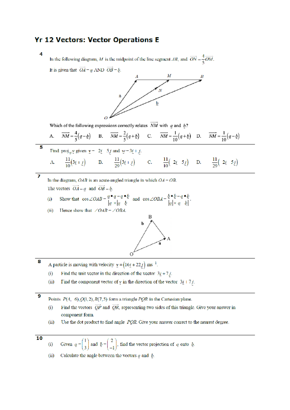 Vectors - Vector prac qs - Studocu