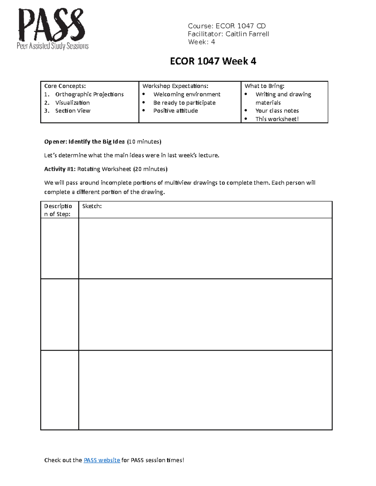 PASS Worksheet ECOR 1047 - Course: ECOR 1047 CD Facilitator: Caitlin ...