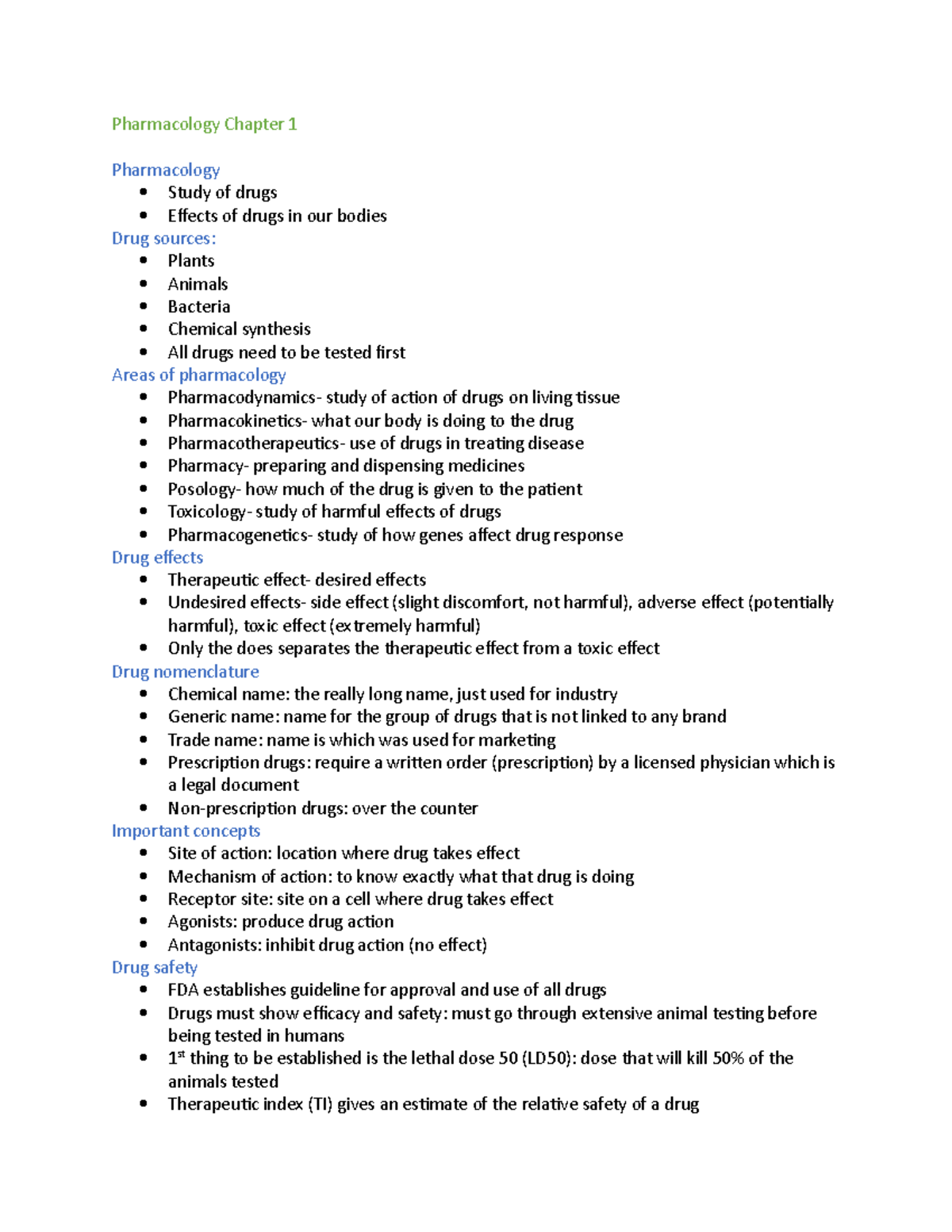 Pharmacology Chapter 1 - (ED= effective dose) E., 1000mg/100mg= Ten ...