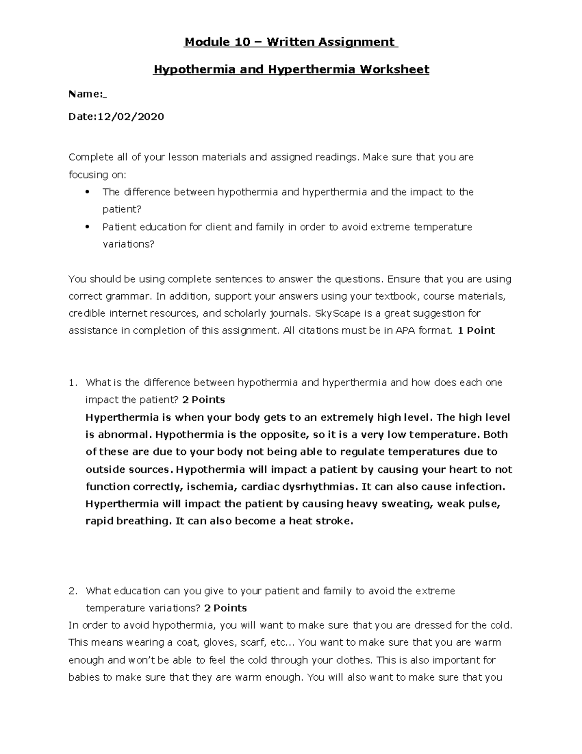 Module 10 Written Assignment 12022020 - Module 10 – Written Assignment ...
