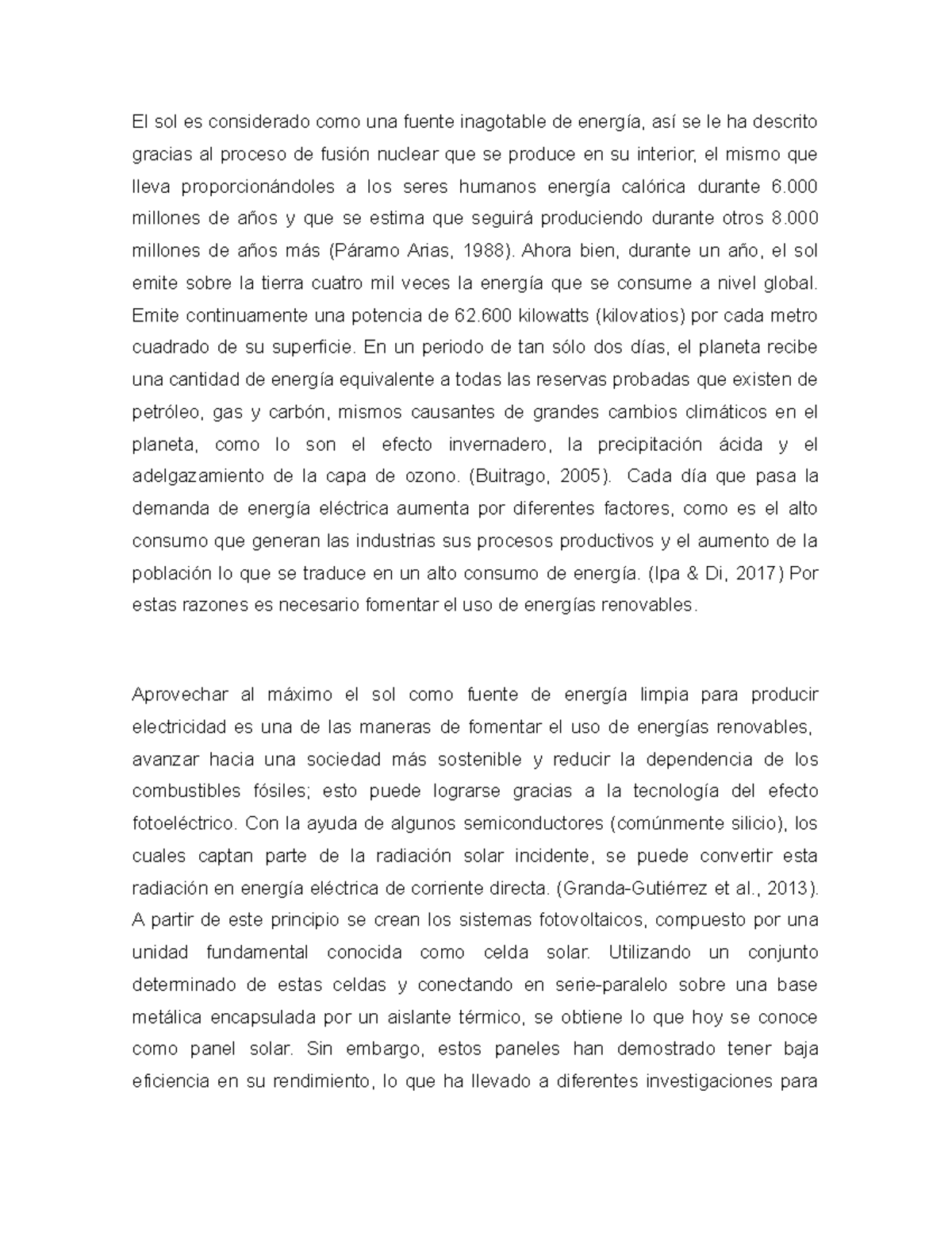 Apa - apa - El sol es considerado como una fuente inagotable de energía ...