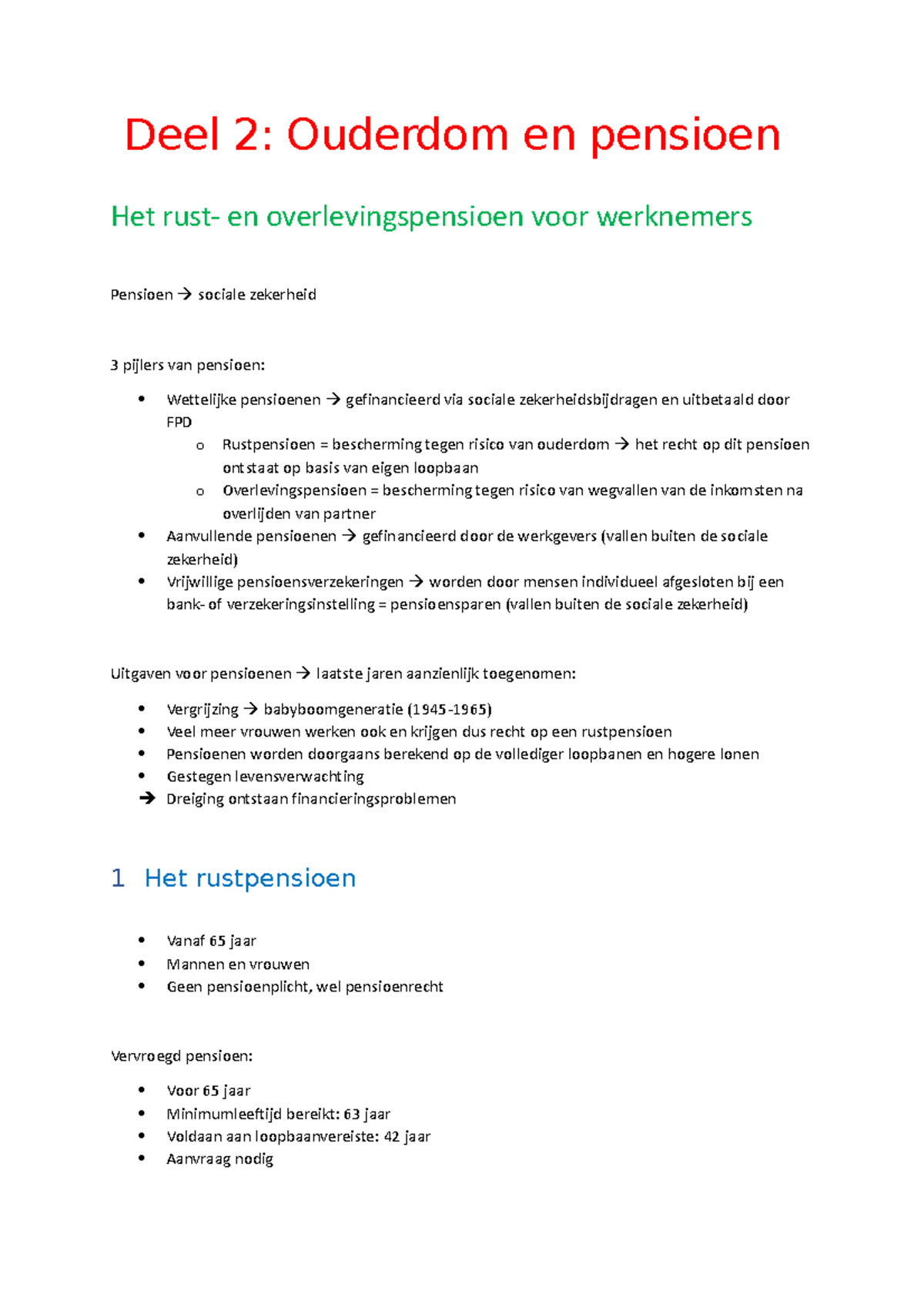 Wegwijs in het recht Ouderdom en pensioen - Recht - Vives - Studocu