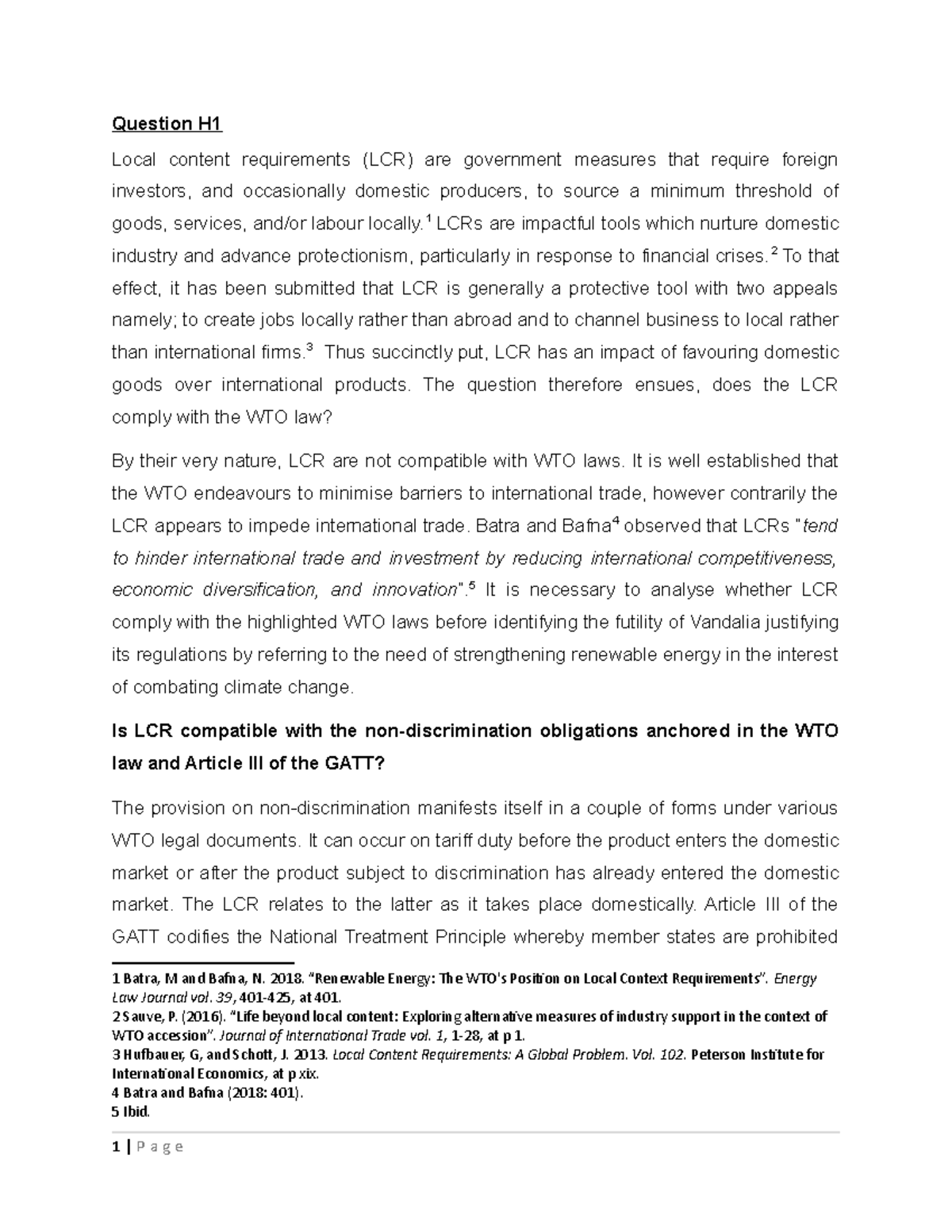 IEL Assignment Finale - Grade: 72 - Question H Local content ...