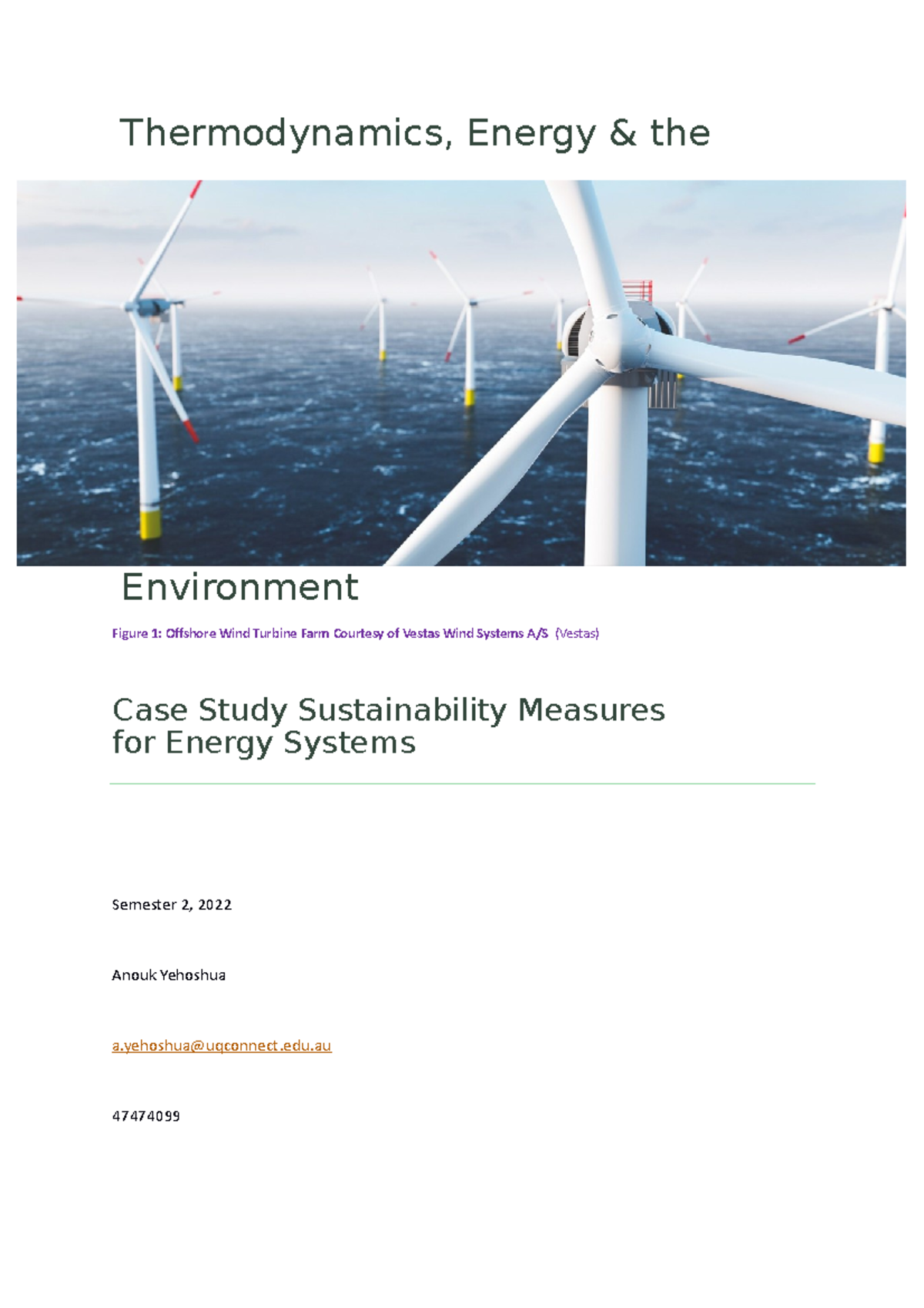 Sustainability case study Anouk Yehoshua S4747409 - Thermodynamics ...