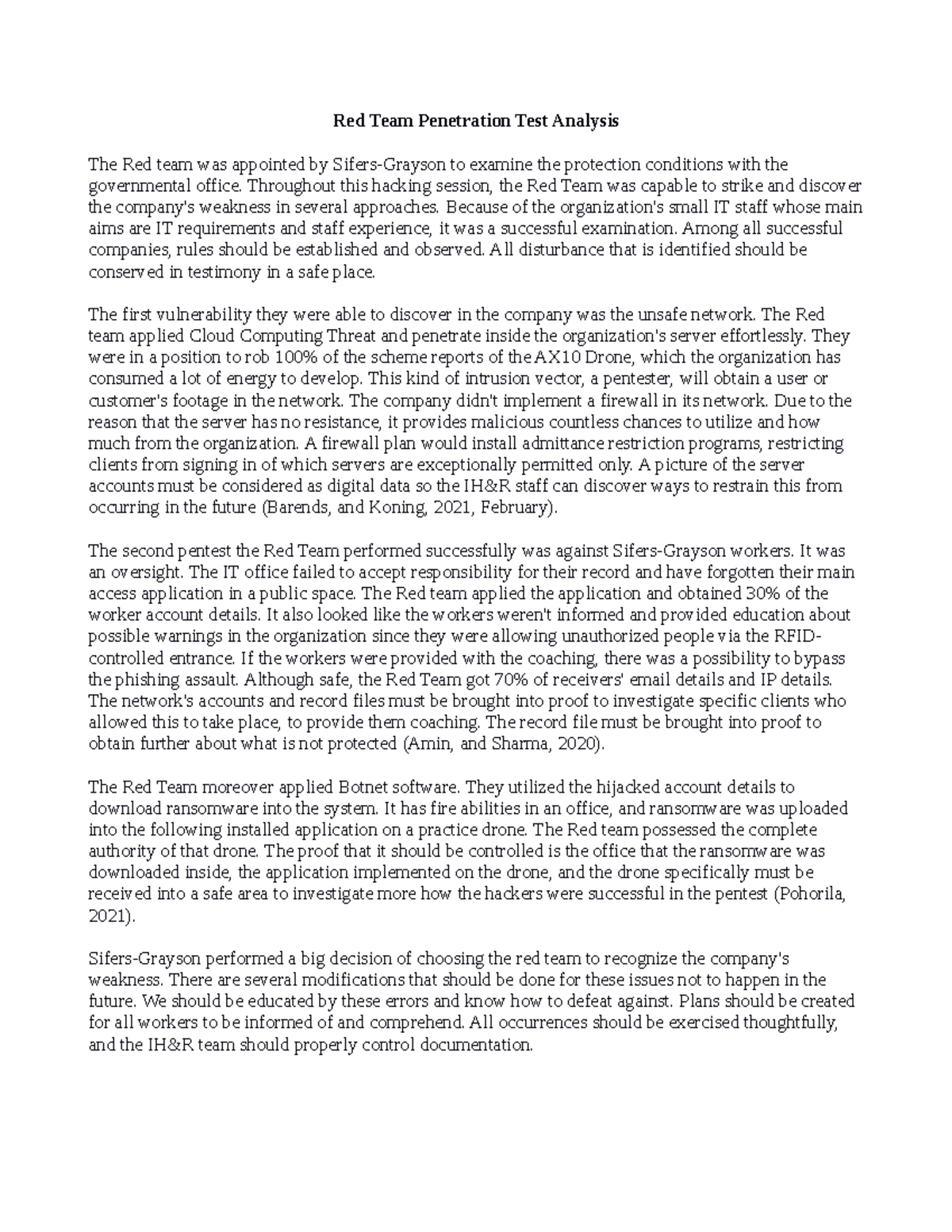 310 Discussion 3 - My project - Red Team Penetration Test Analysis The ...