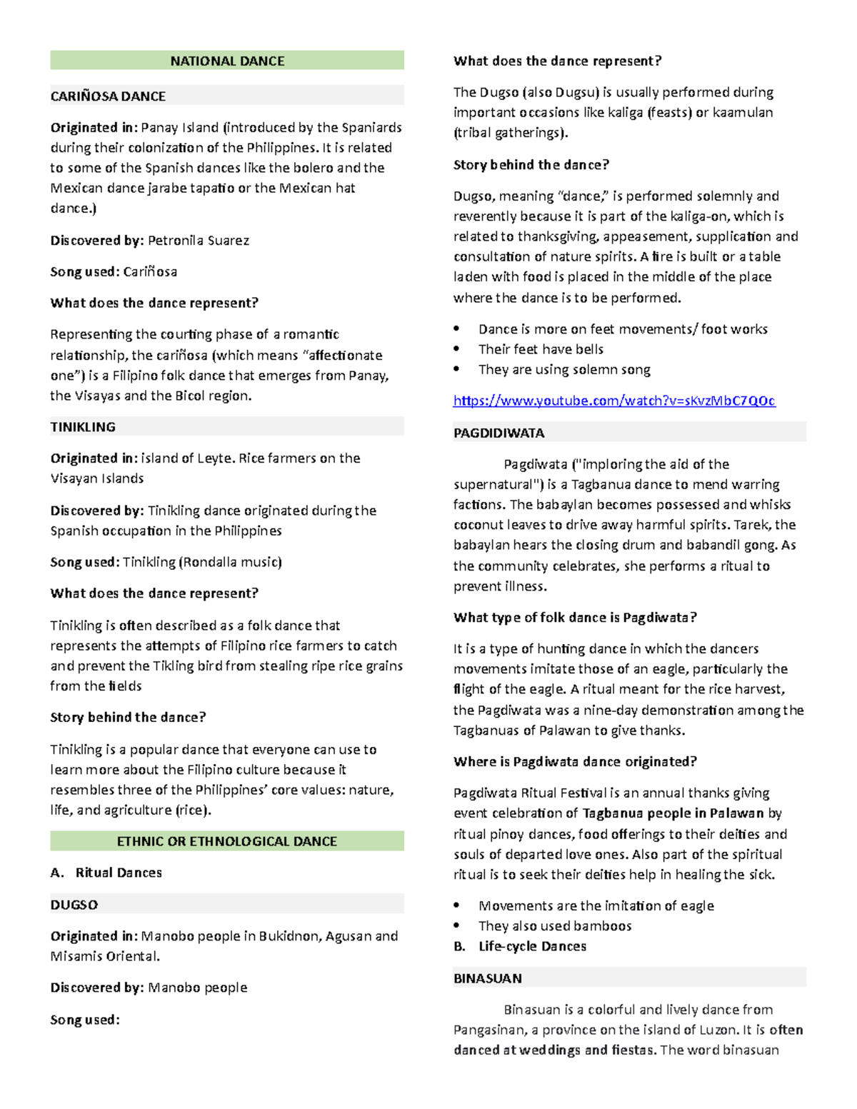 National and Ethnic dance description and definition of the dances ...