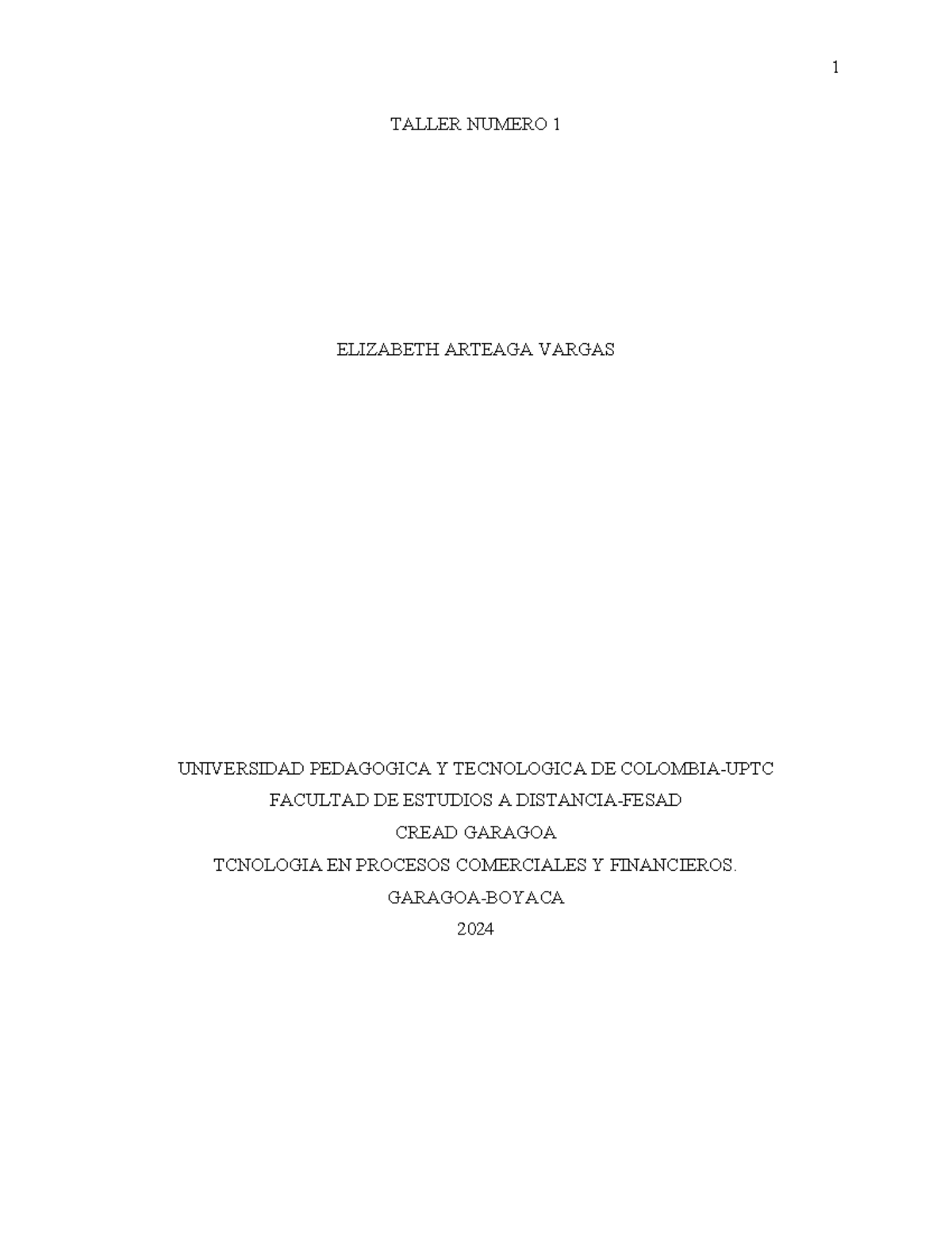 Elizabeth Arteaga Taller Numero 2 Economia - TALLER NUMERO 1 ELIZABETH ...