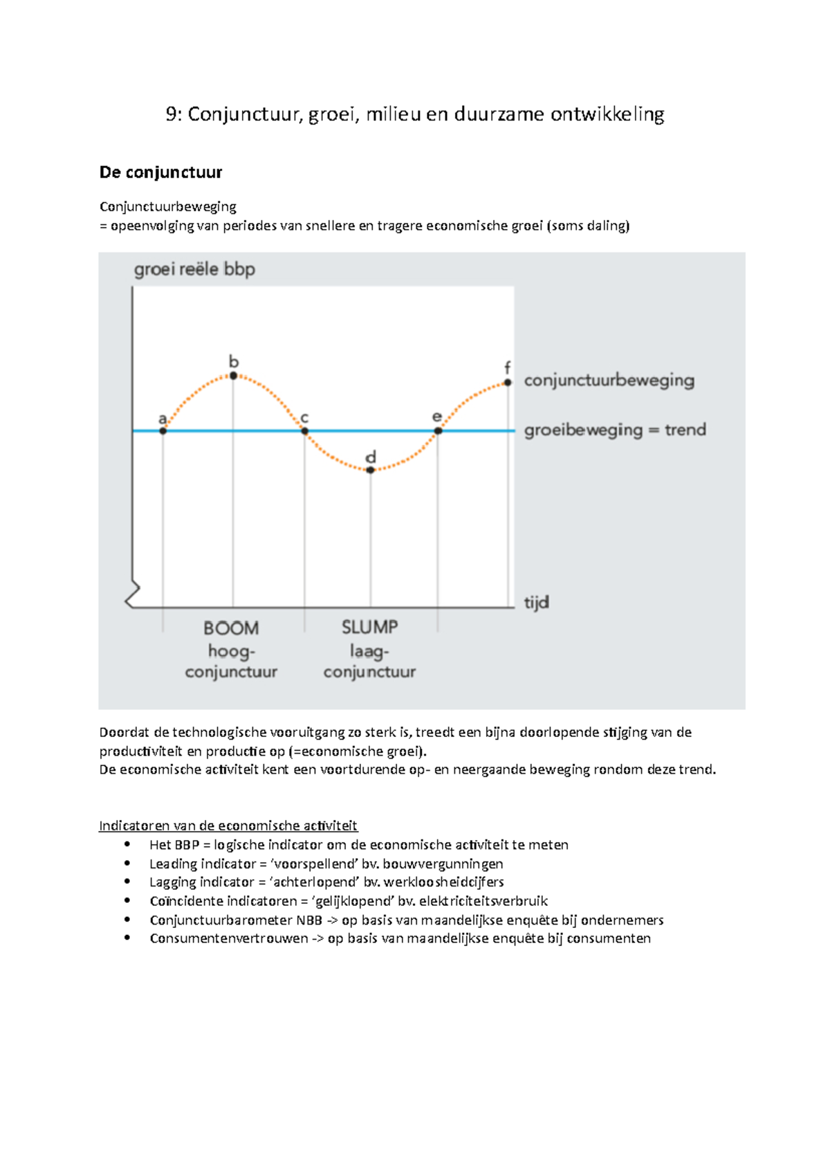 Samenvatting DEEL 9 - 9: Conjunctuur, groei, milieu en duurzame ...