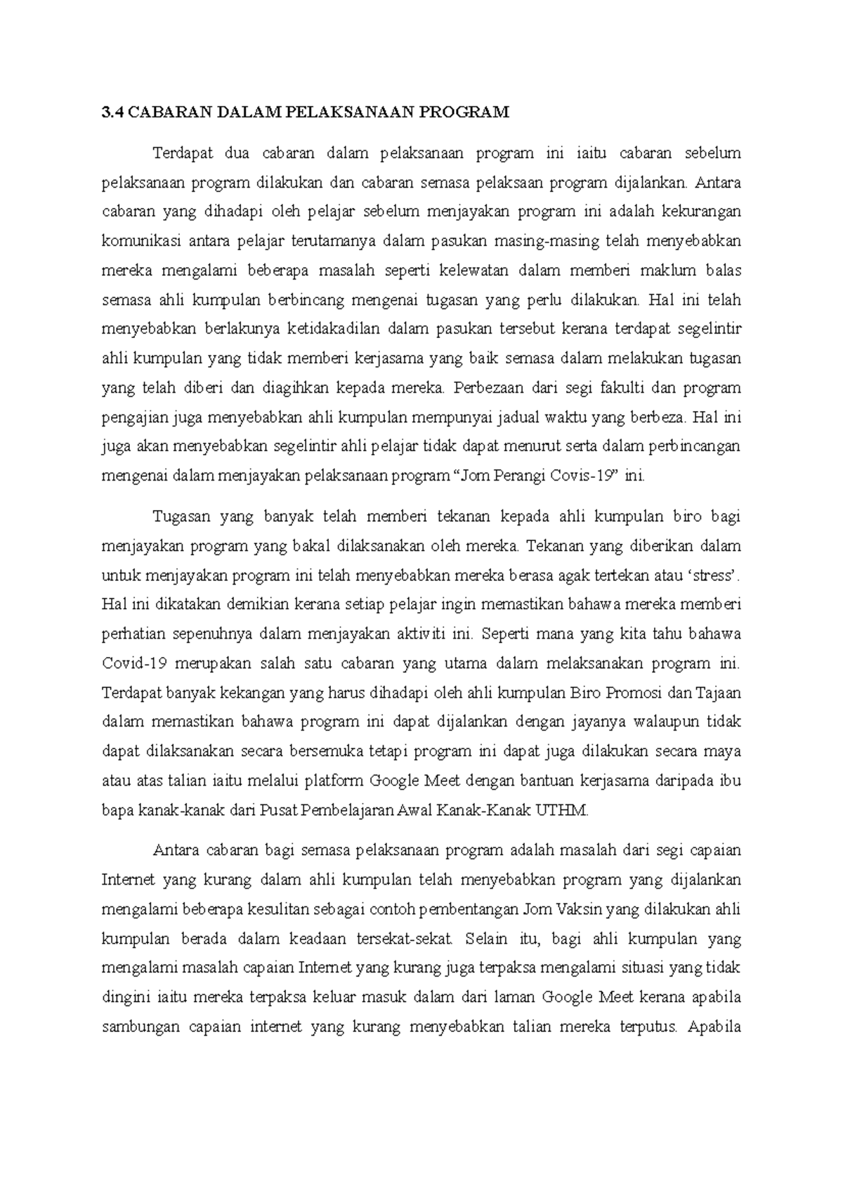 Cabaran dalam pelaksaan koko - 3 CABARAN DALAM PELAKSANAAN PROGRAM ...