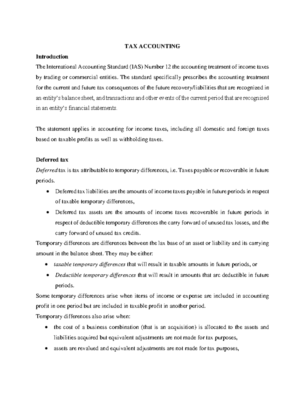 Deffered TAX[5585] - Lectured by Mr.Osambo - TAX ACCOUNTING ...